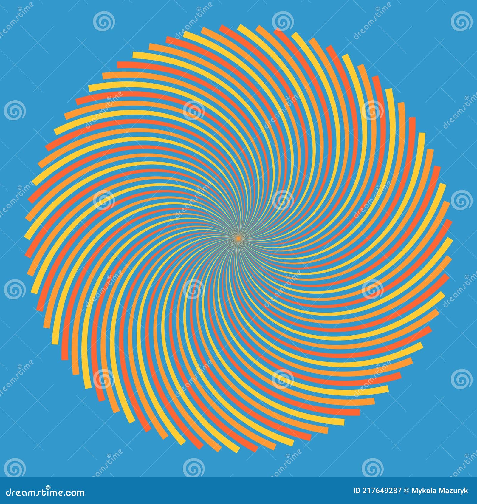 Optical Illusion with Color Spiral. Circle with Lines As Logo or Icon ...