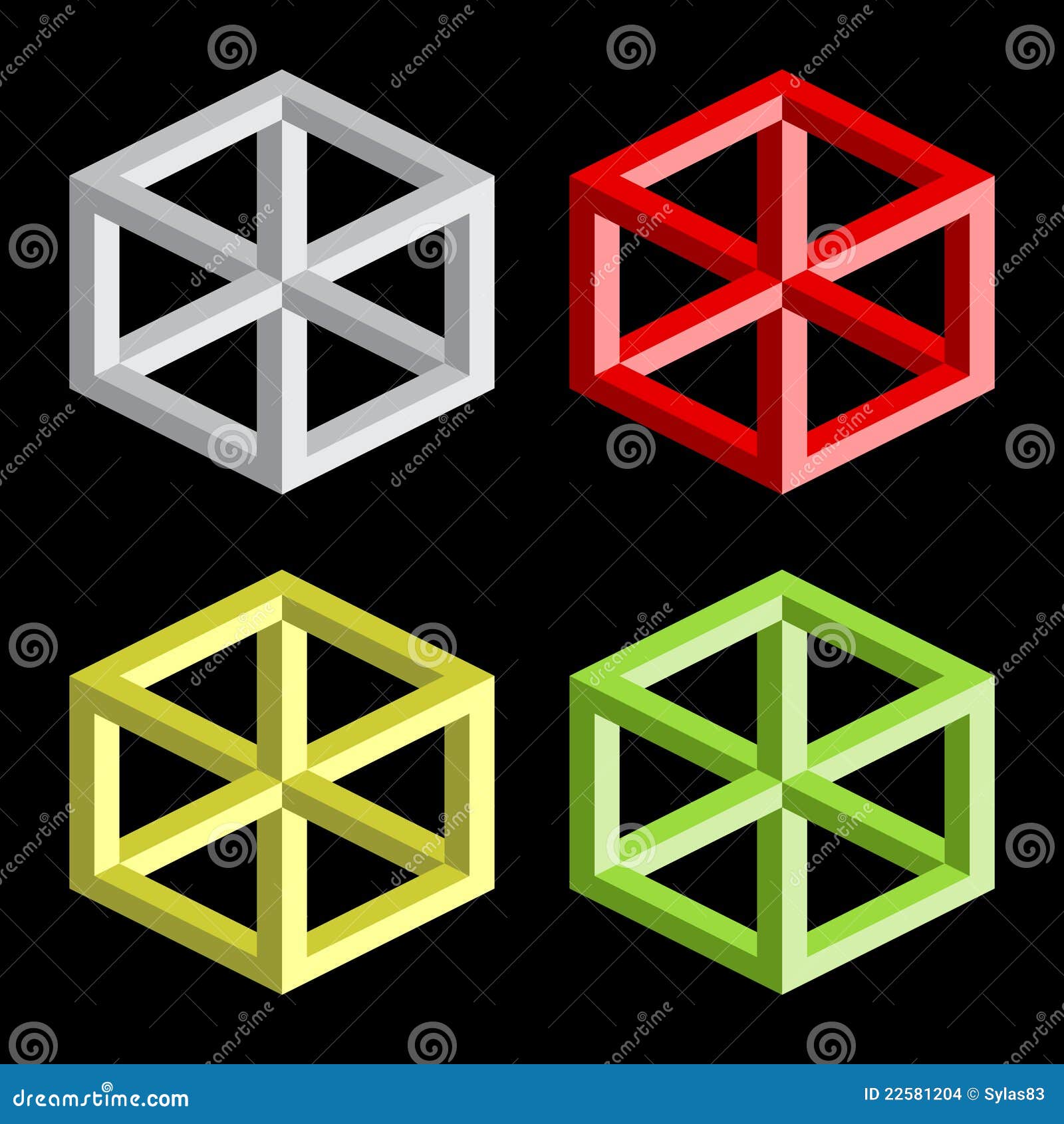 Optical Illusion, Colorful Blocks Stock Vector - Illustration of figure ...