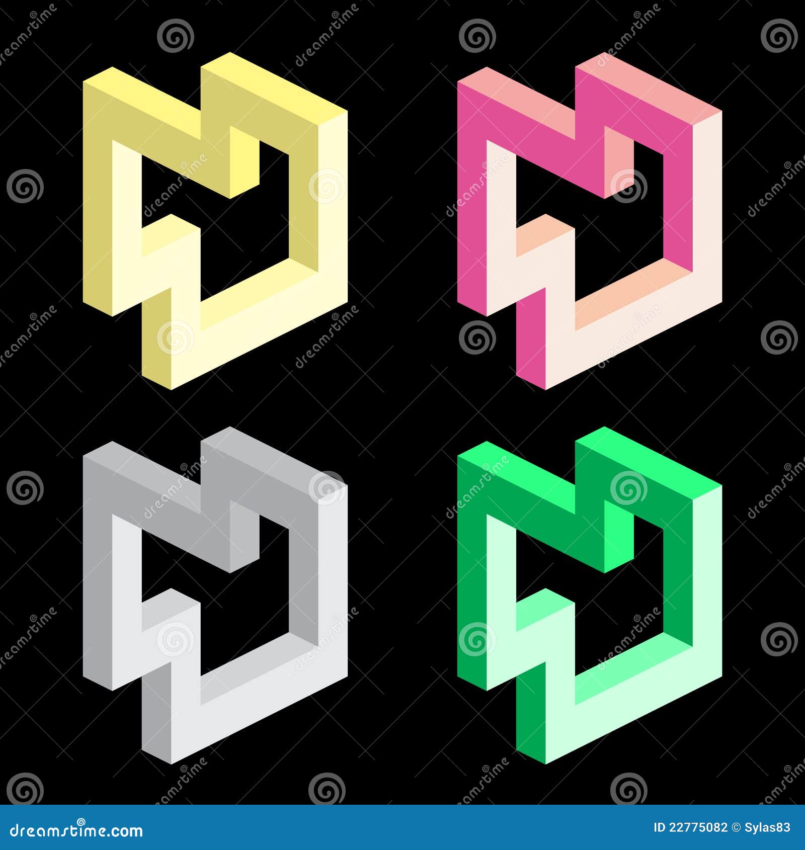 Optical Illusion, Colorful Blocks Stock Vector - Illustration of ...