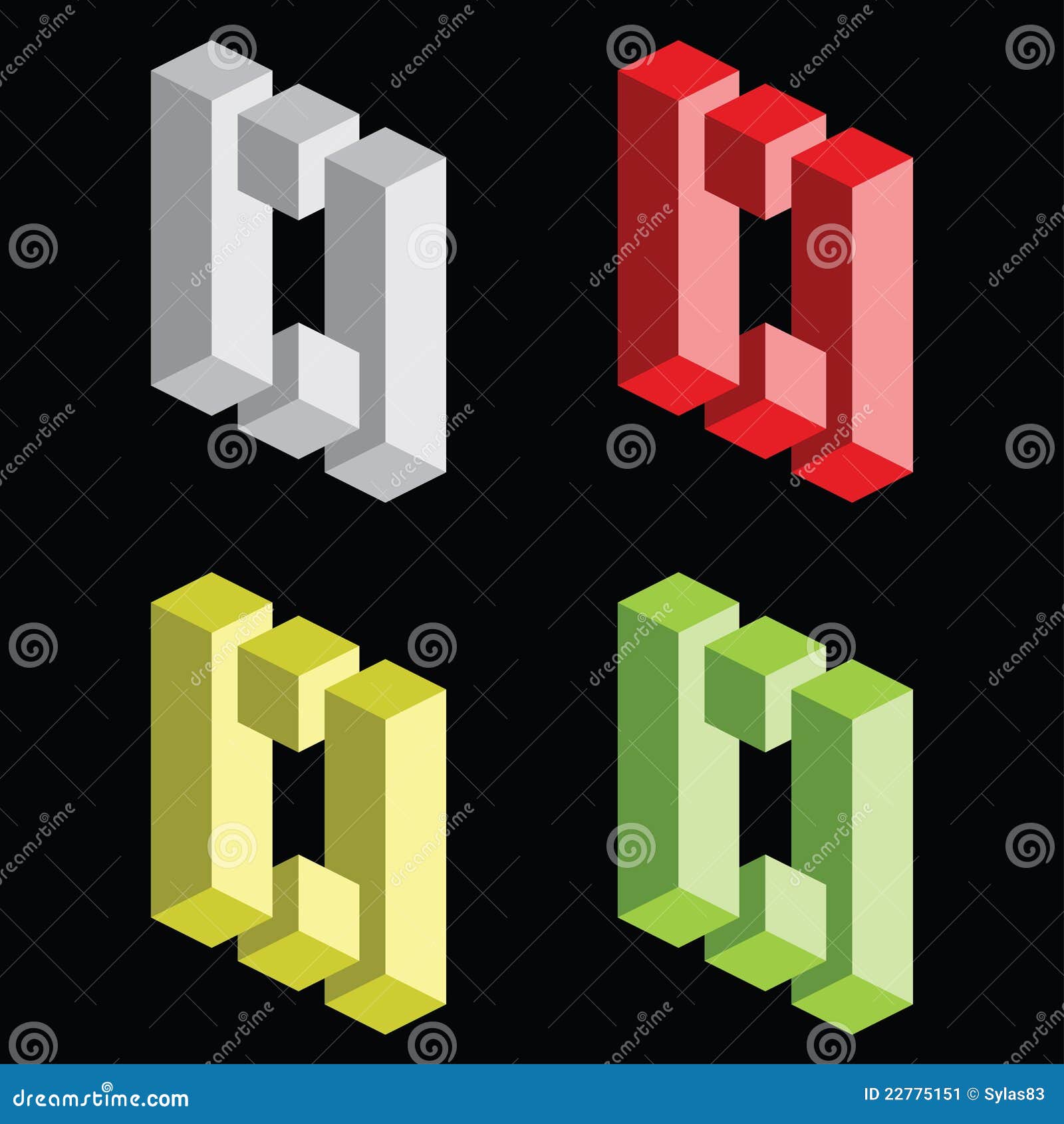Optical Illusion, Colorful Blocks Stock Vector - Illustration of false ...