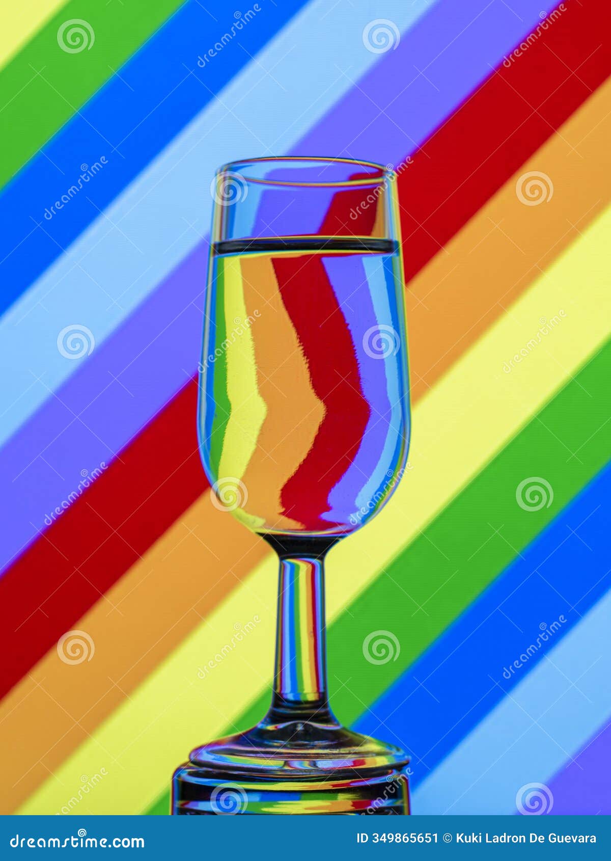 Optical Illusion Created by the Refraction of Light with a Glass of ...