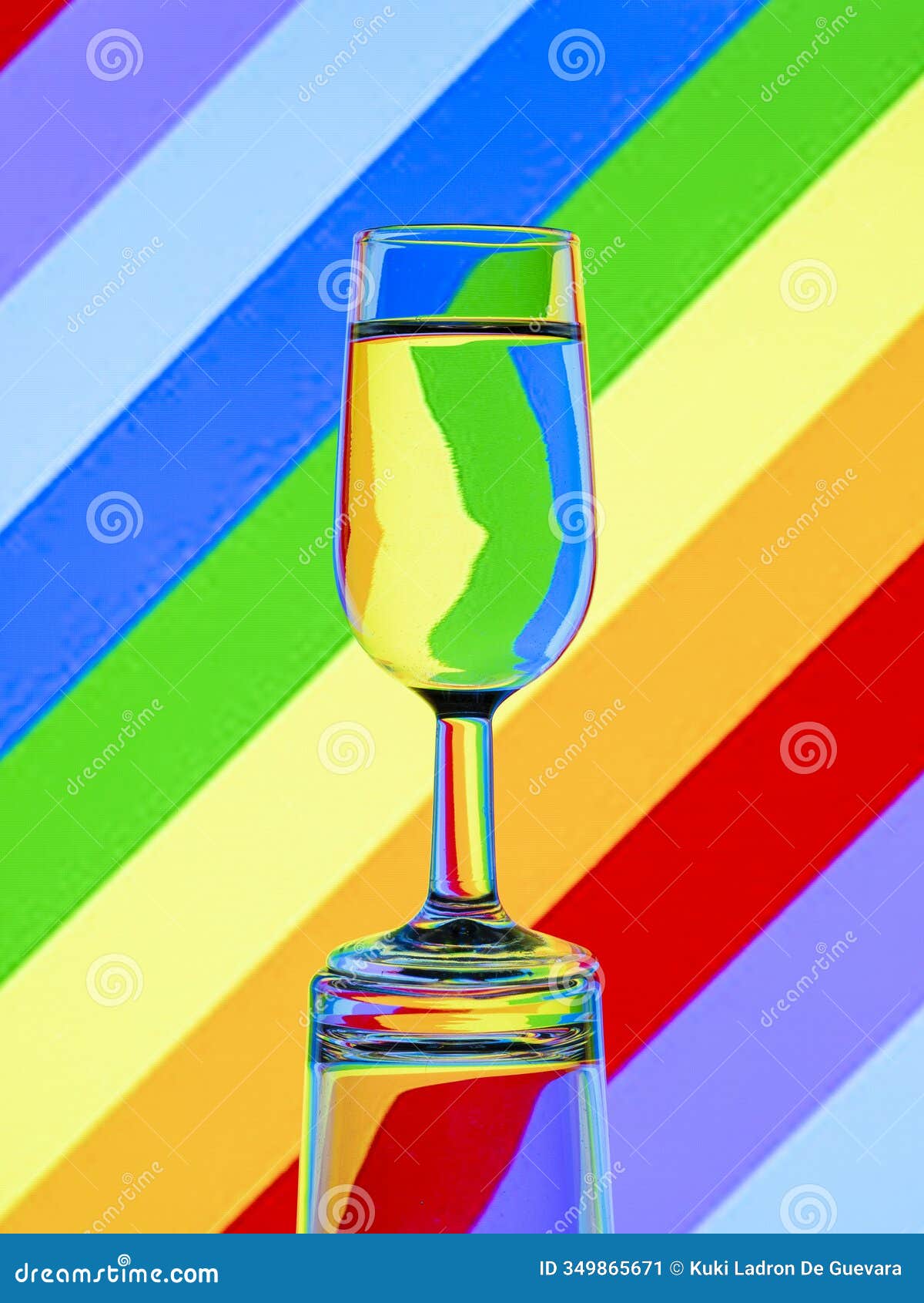 Optical Illusion Created by the Refraction of Light with a Glass of ...