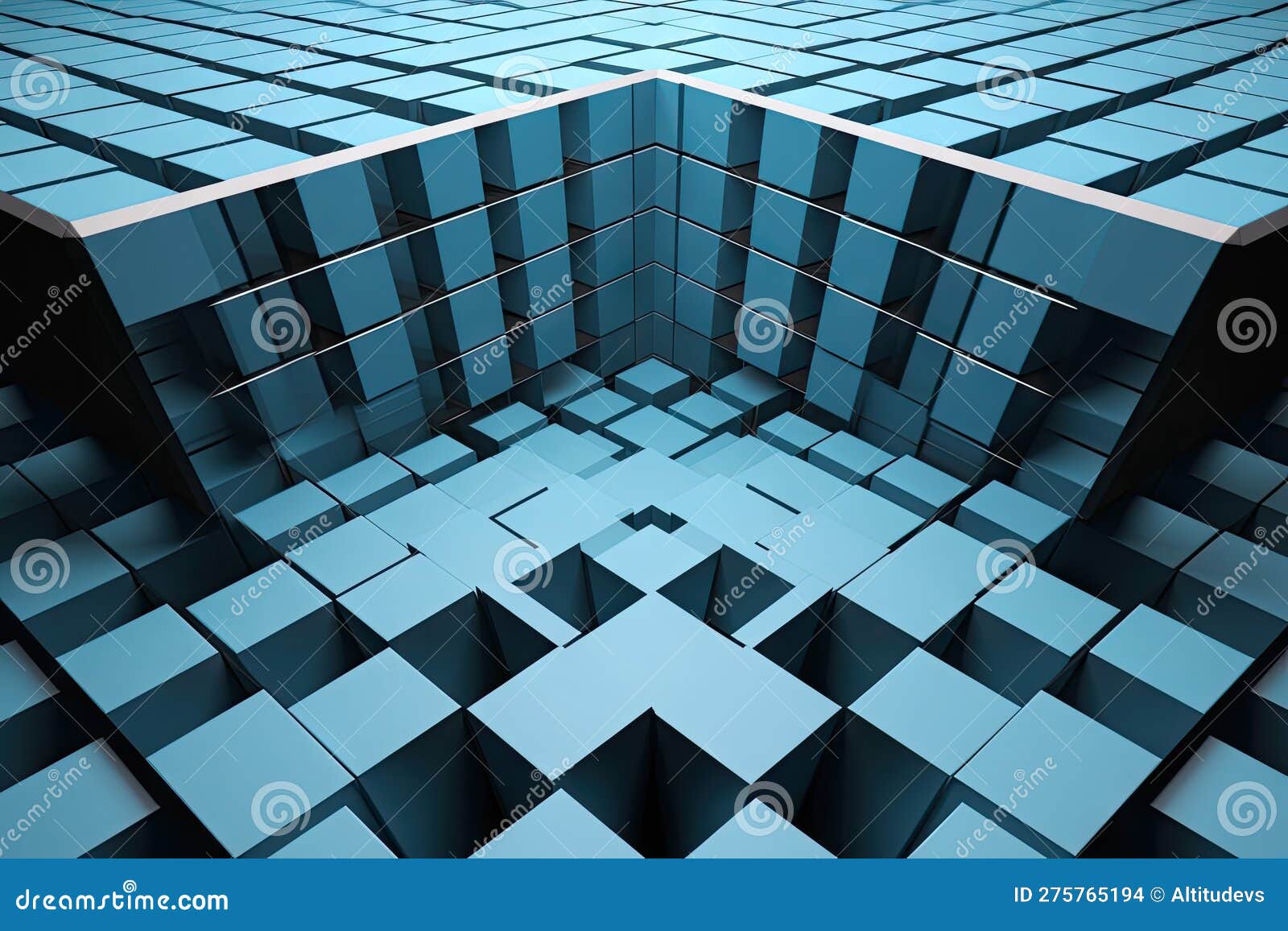 Optical Illusion of a Cube within a Cube, with Each Being of Different ...
