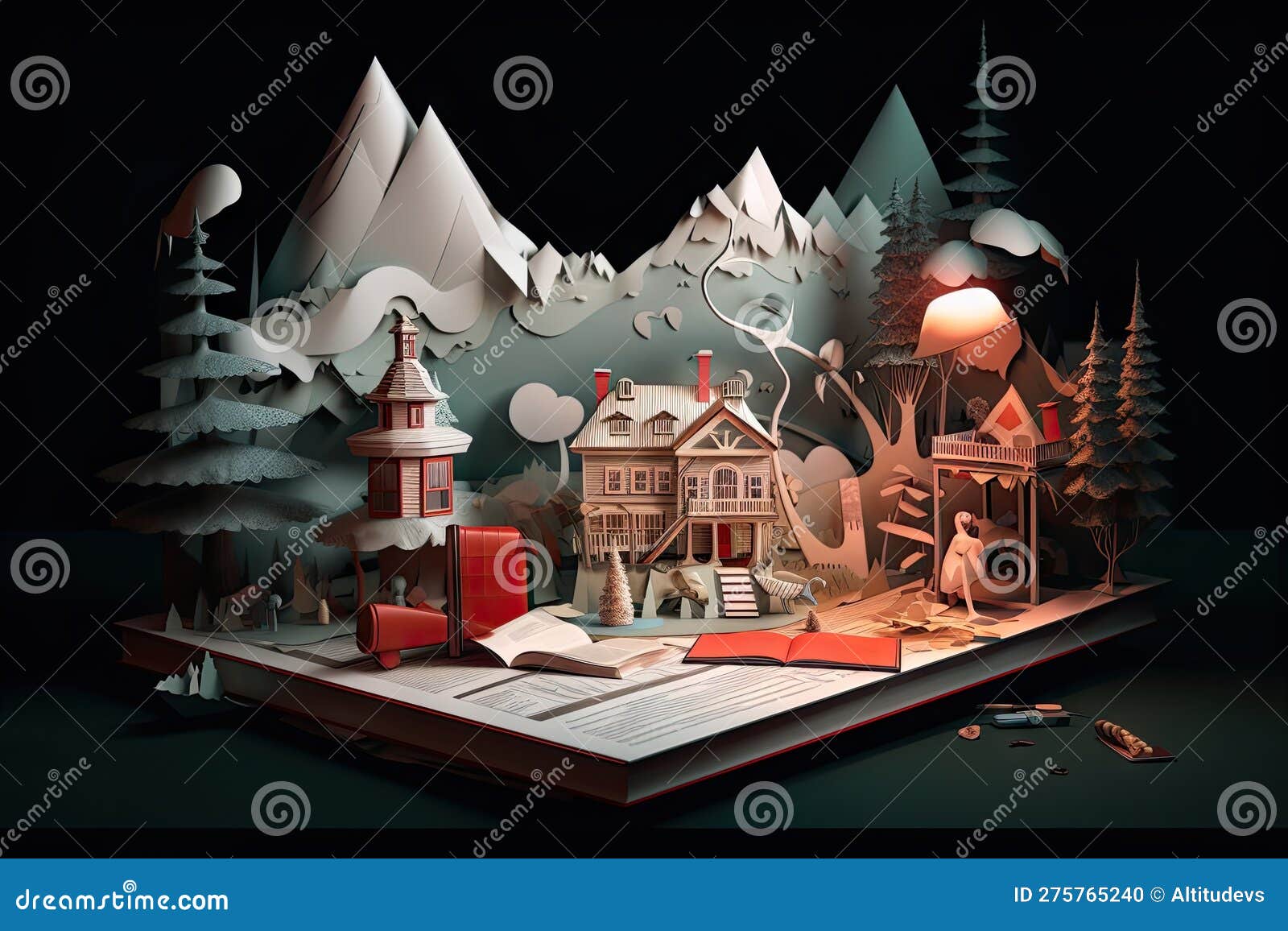 Optical Illusion of a 3d Scene, with the Objects and Characters Coming ...