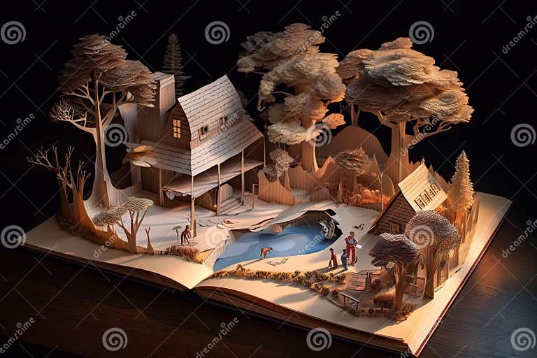 Optical Illusion of a 3d Scene, with the Objects and Characters Coming ...