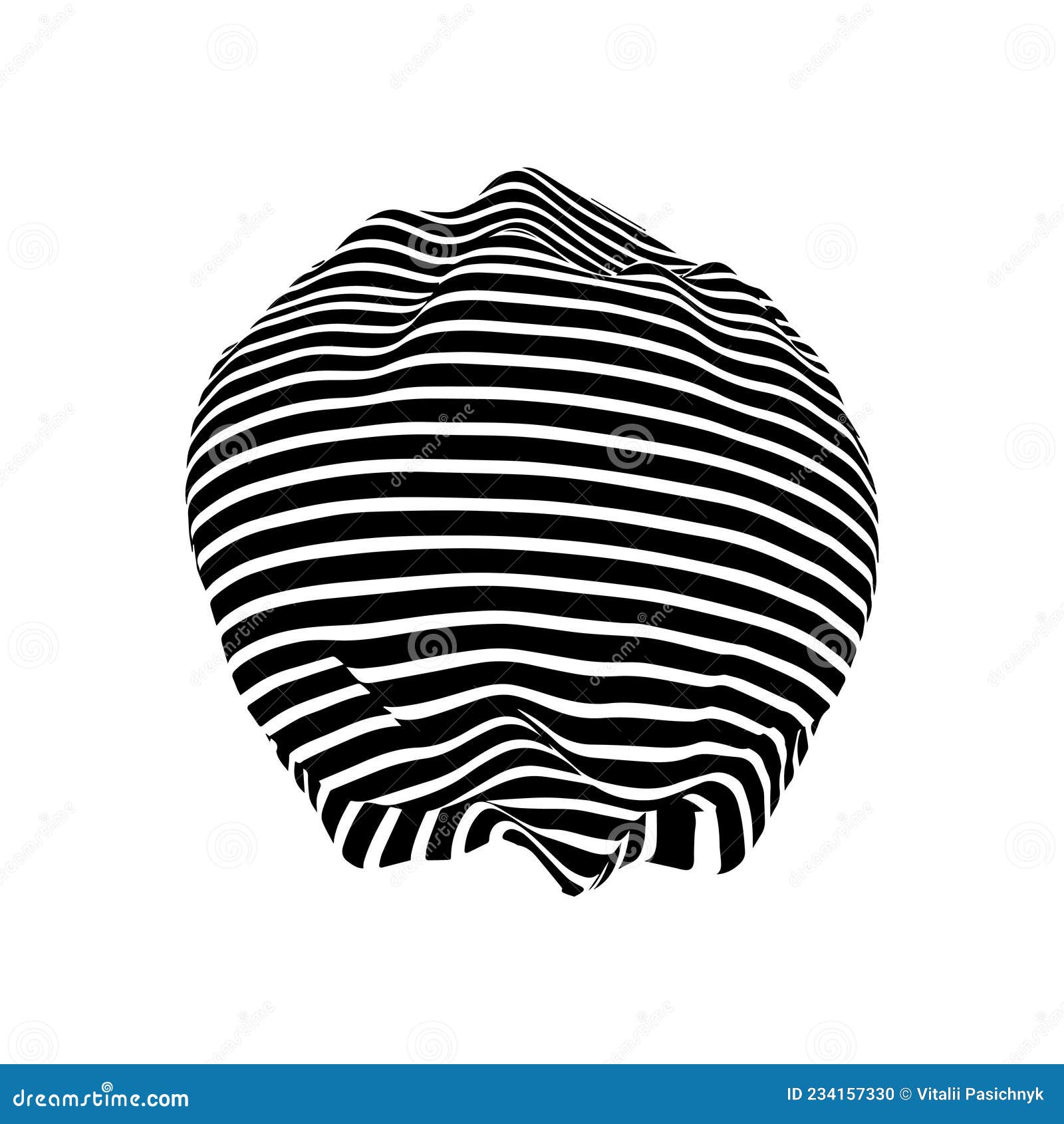 Optical Illusion on 3d Sphere. Sphere of Stripes. Illusion Effect ...