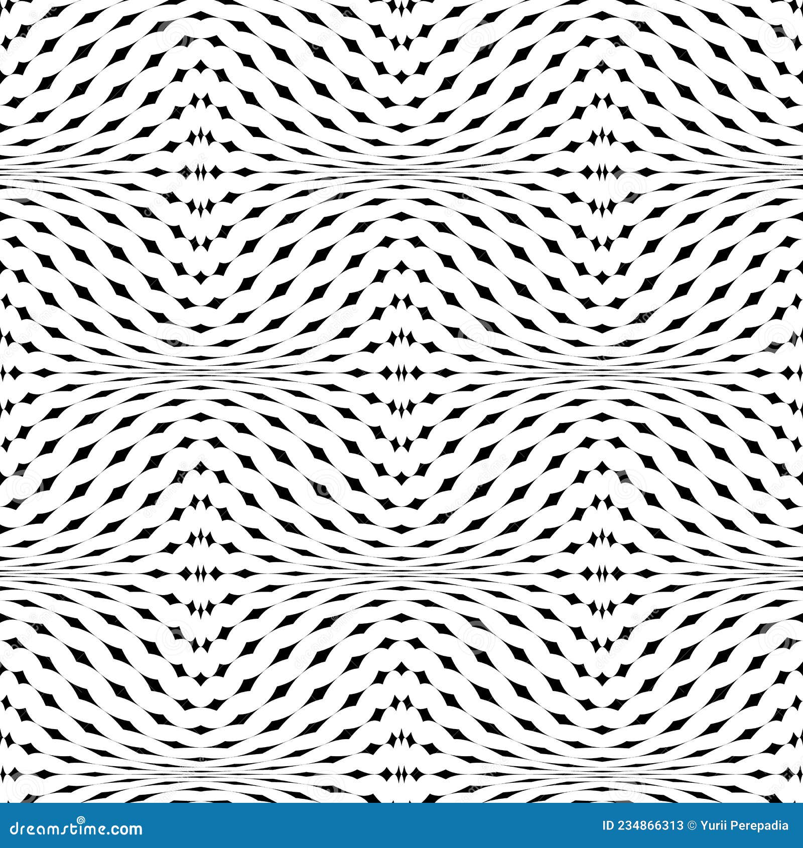 Optical Illusion Distorted Black Diamonds Seamless Pattern. Psychedelic ...