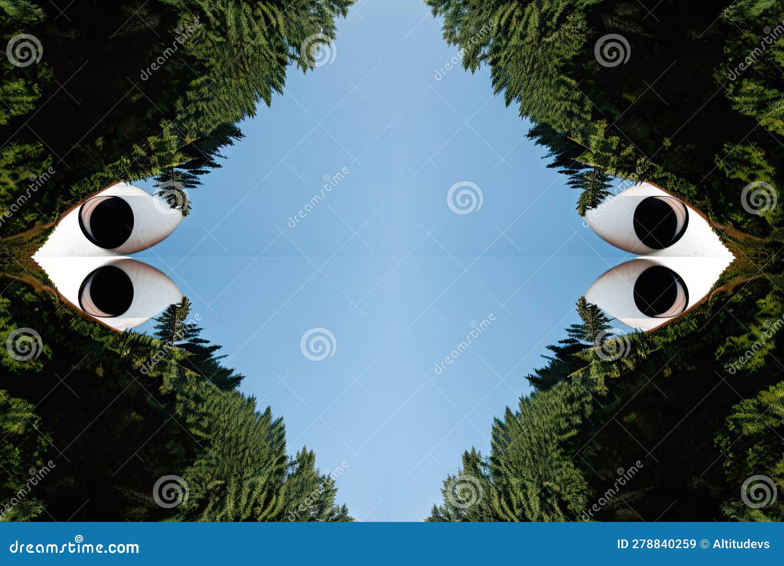 Optical Illusion of a Double-image, with One Image Floating Above the ...