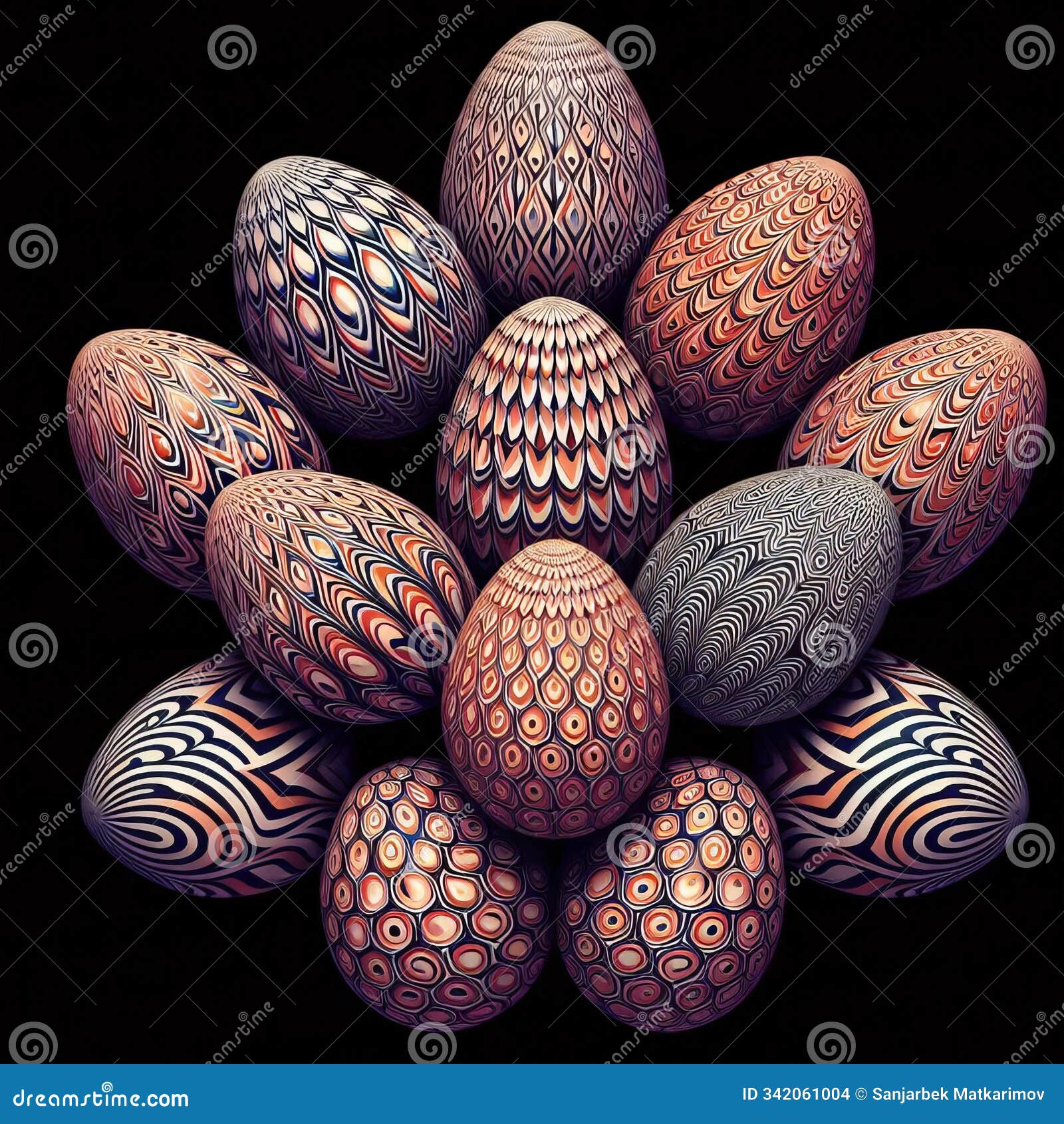 Optical Illusion Eggs Create an Optical Illusion Using Repeating Stock Illustration ...