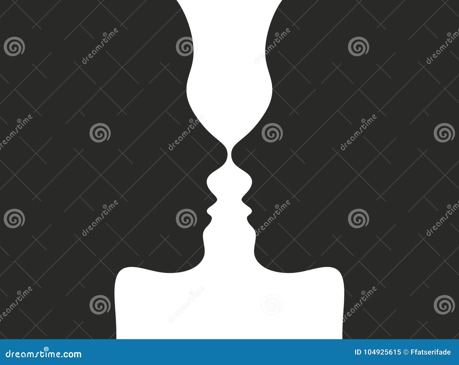 Optical Illusion with Faces Stock Illustration - Illustration of design ...