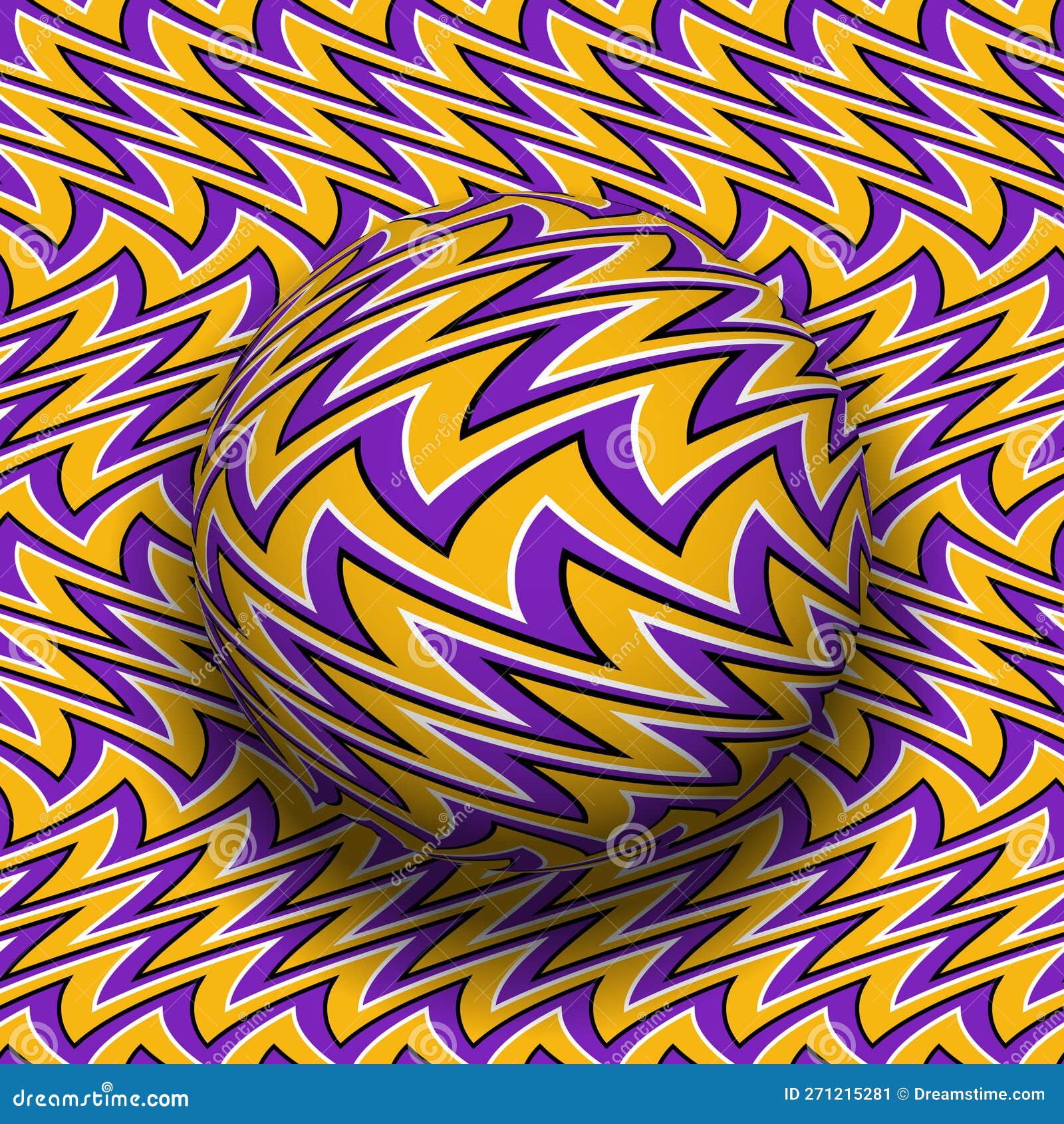Optical Illusion of Falling Sphere with Zigzag Deformed Striped Pattern ...