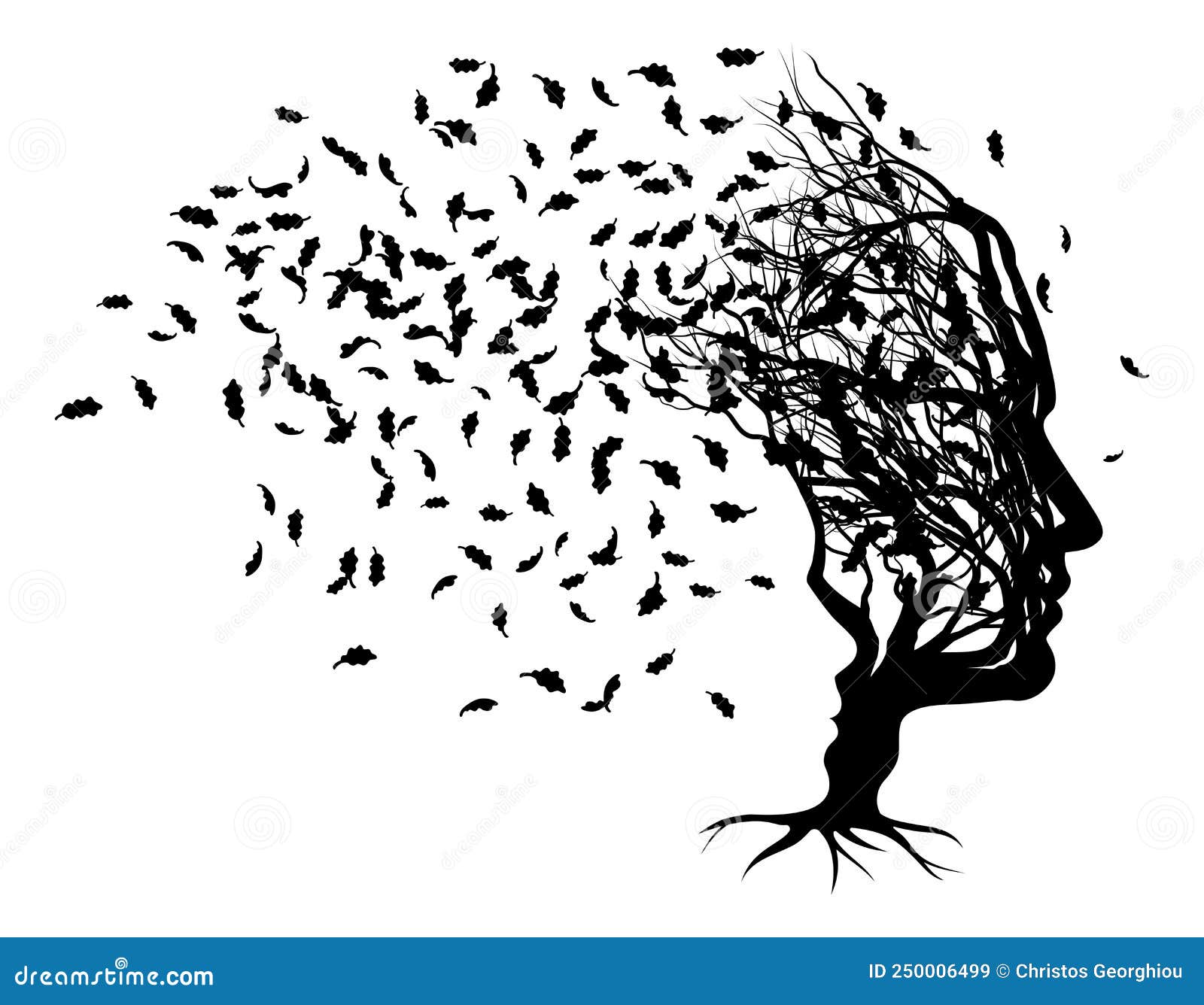 Optical Illusion Father Man and Child Tree Faces Stock Vector ...