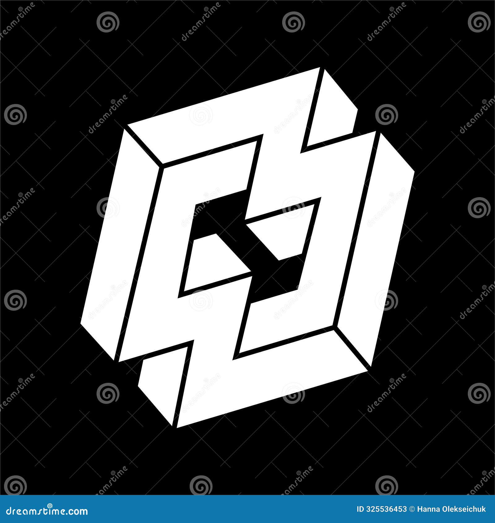 Optical Illusion Figure. Impossible Object. Line Geometric Shapes ...