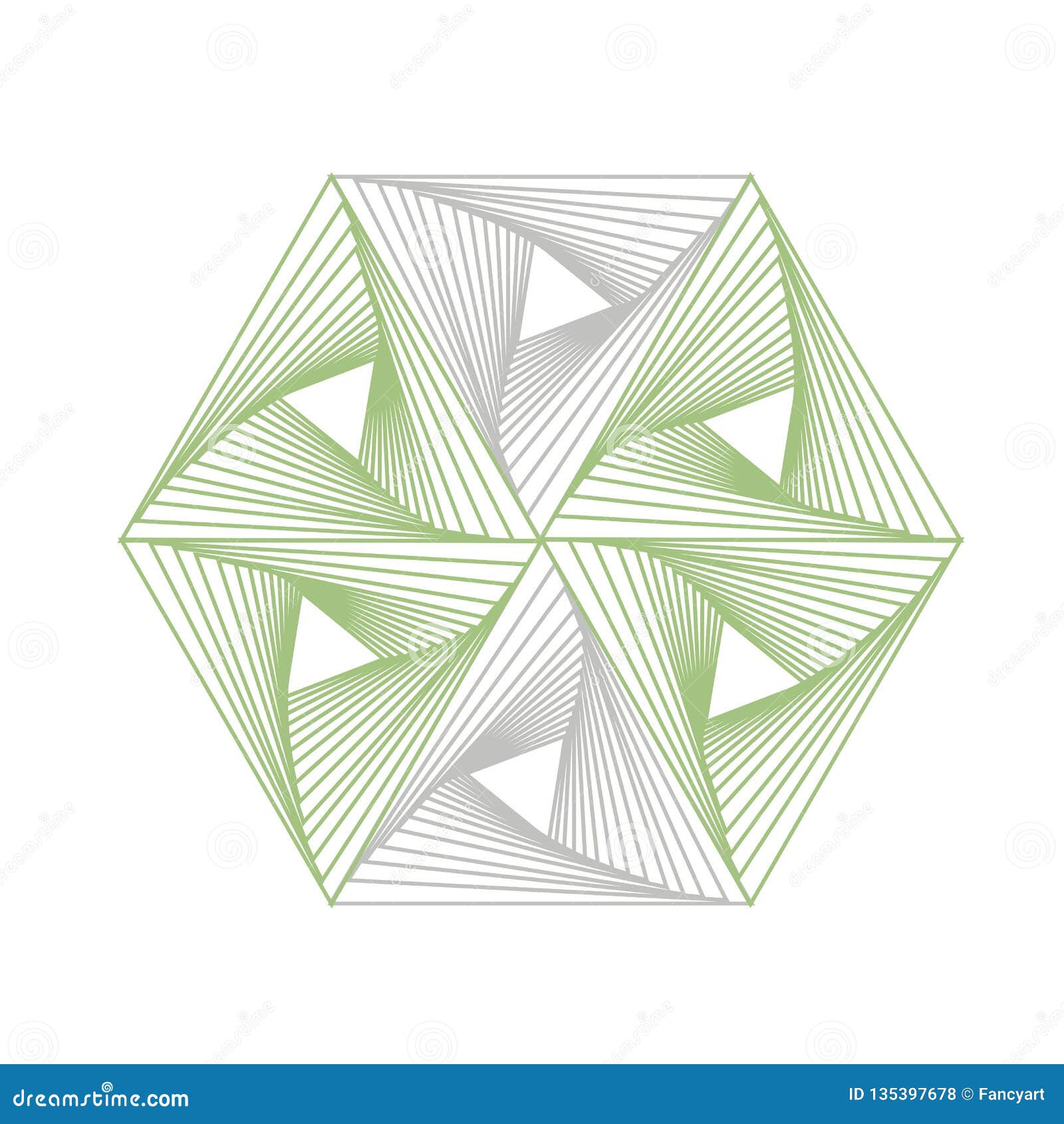 Optical Illusion Forming Hexagon with Triangle Stock Vector ...