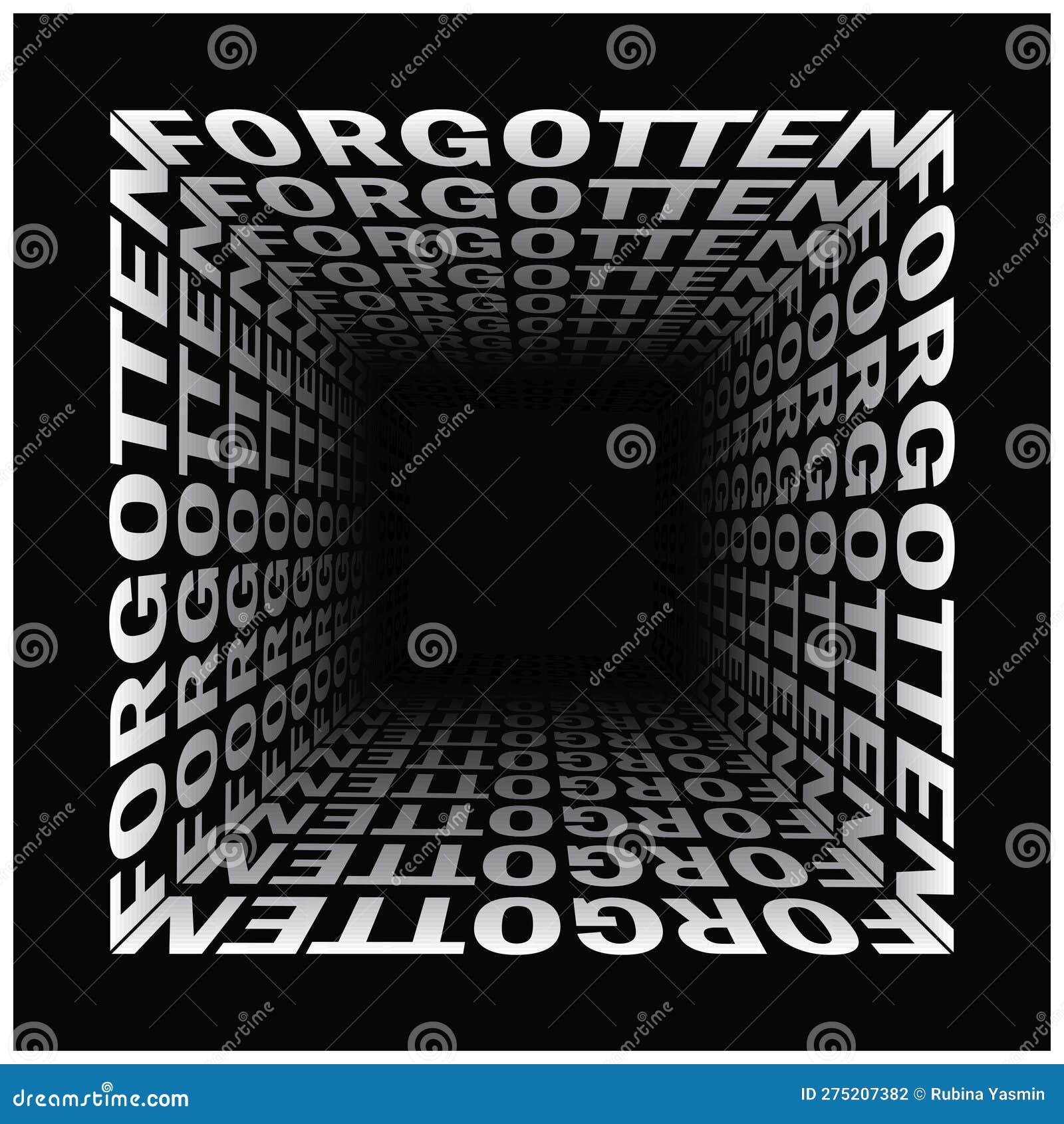 OPTICAL ILLUSION GRAPHIC TEXT FORGOTTEN Stock Vector - Illustration of ...