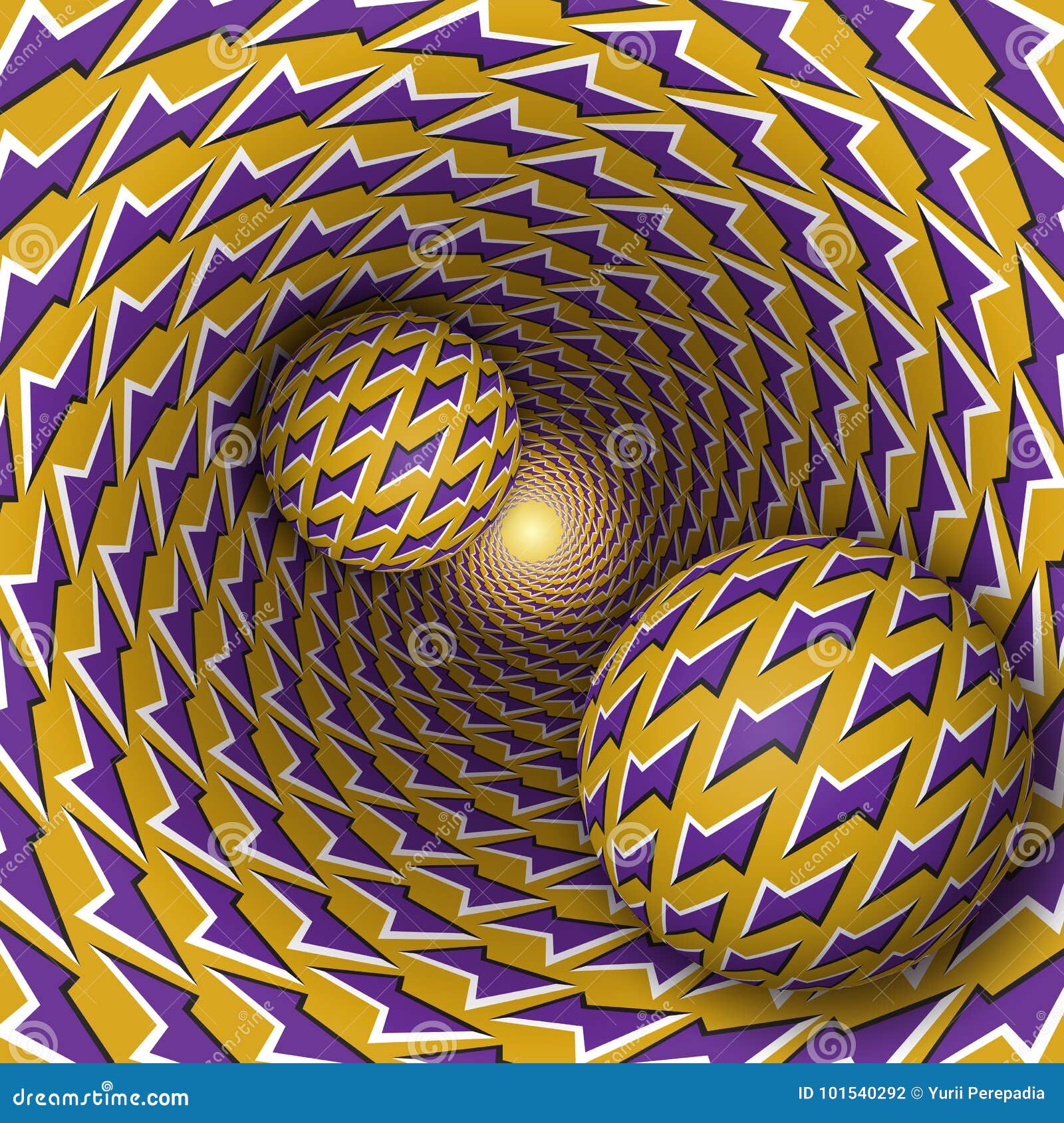 Optical Illusion Illustration. Two Balls with Lightnings Pattern Stock ...