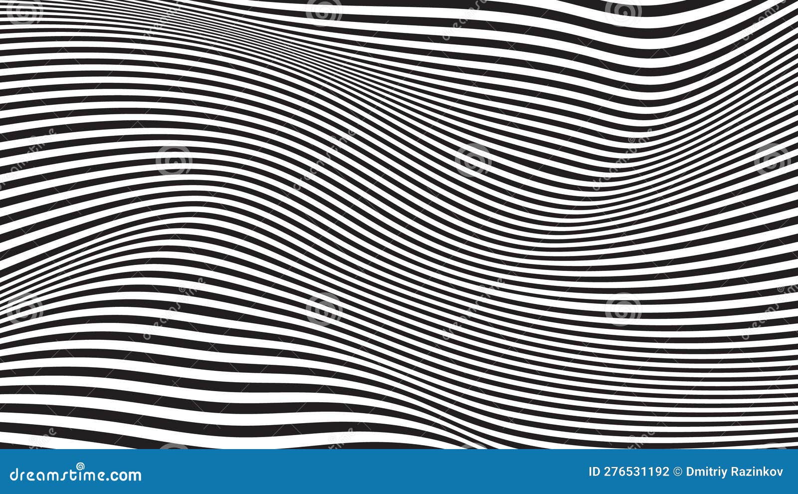 Optical Illusion Lines Background. Abstract 3d Black and White Wave ...