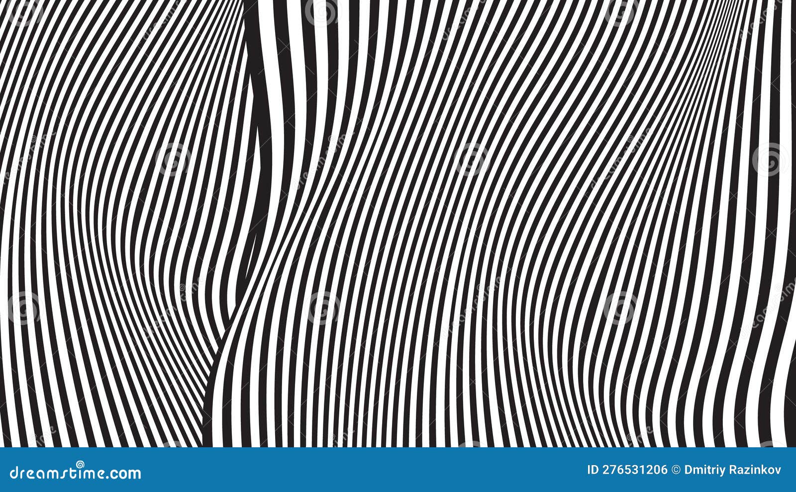 Optical Illusion Lines Background. Abstract 3d Black and White Wave ...