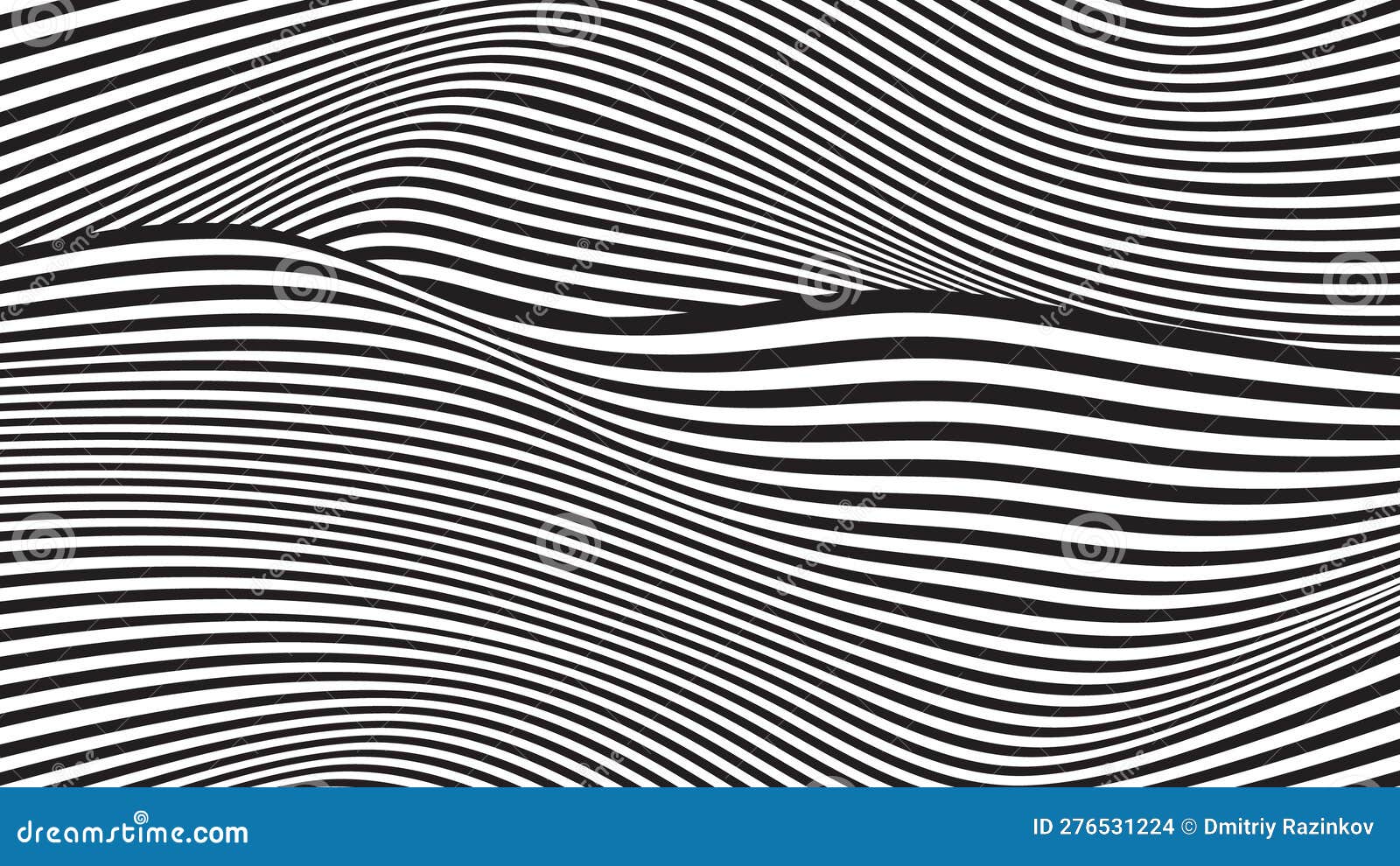 Optical Illusion Lines Background. Abstract 3d Black and White Wave ...