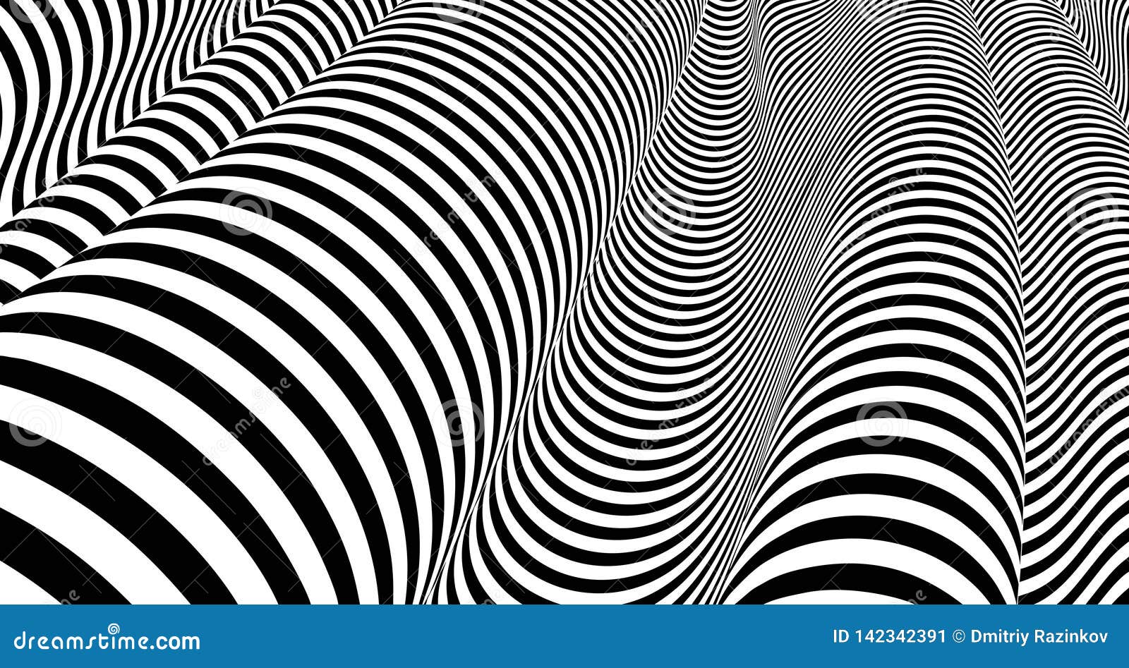Optical Illusion Lines Background. Abstract 3d Black and White ...