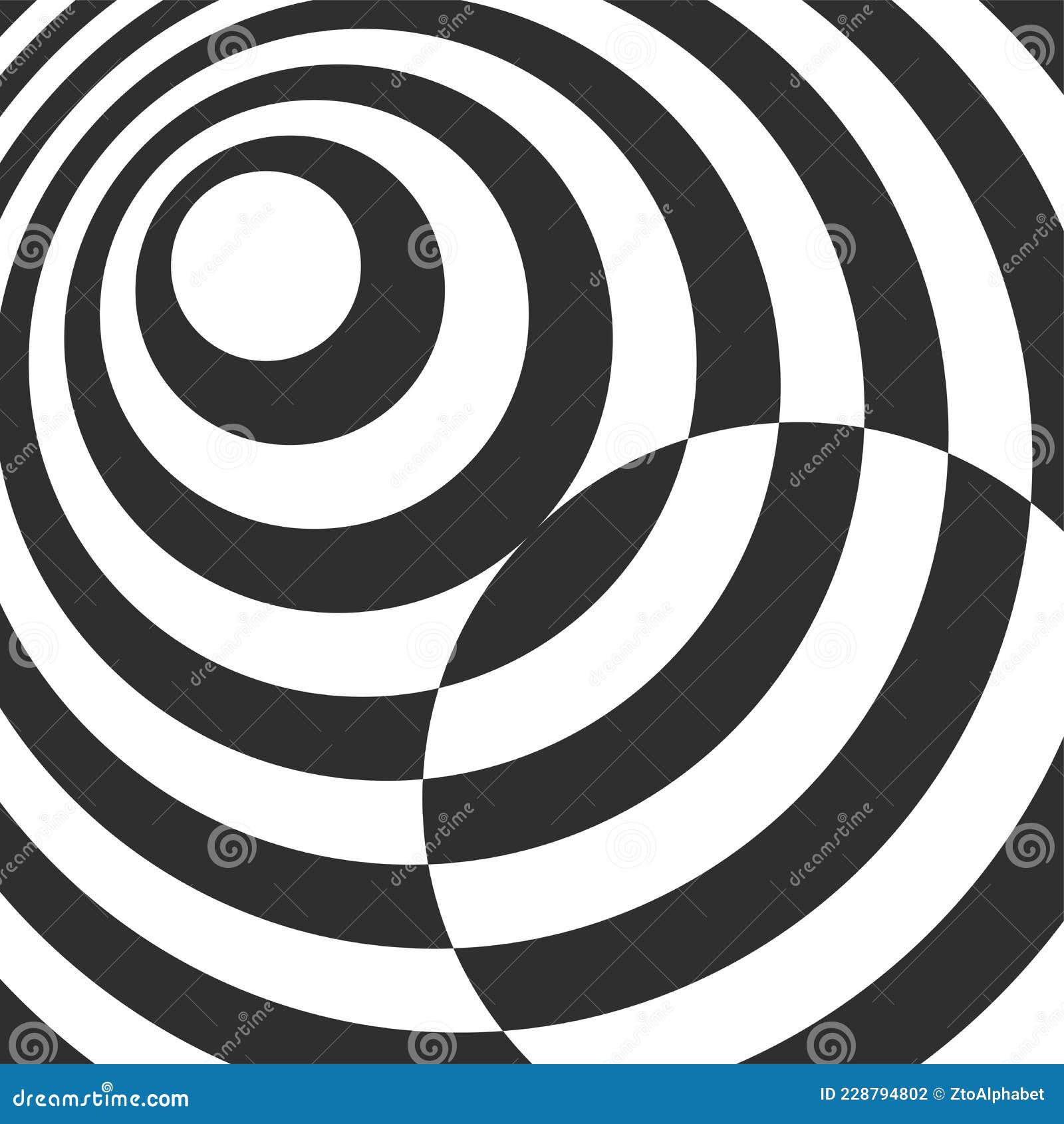 Optical Illusion Minimalist Circle Pattern Stock Vector - Illustration ...