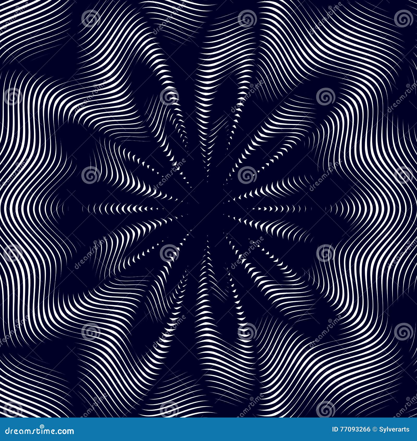 Optical Illusion, Moire Vector Background, Abstract Lined Monochrome ...