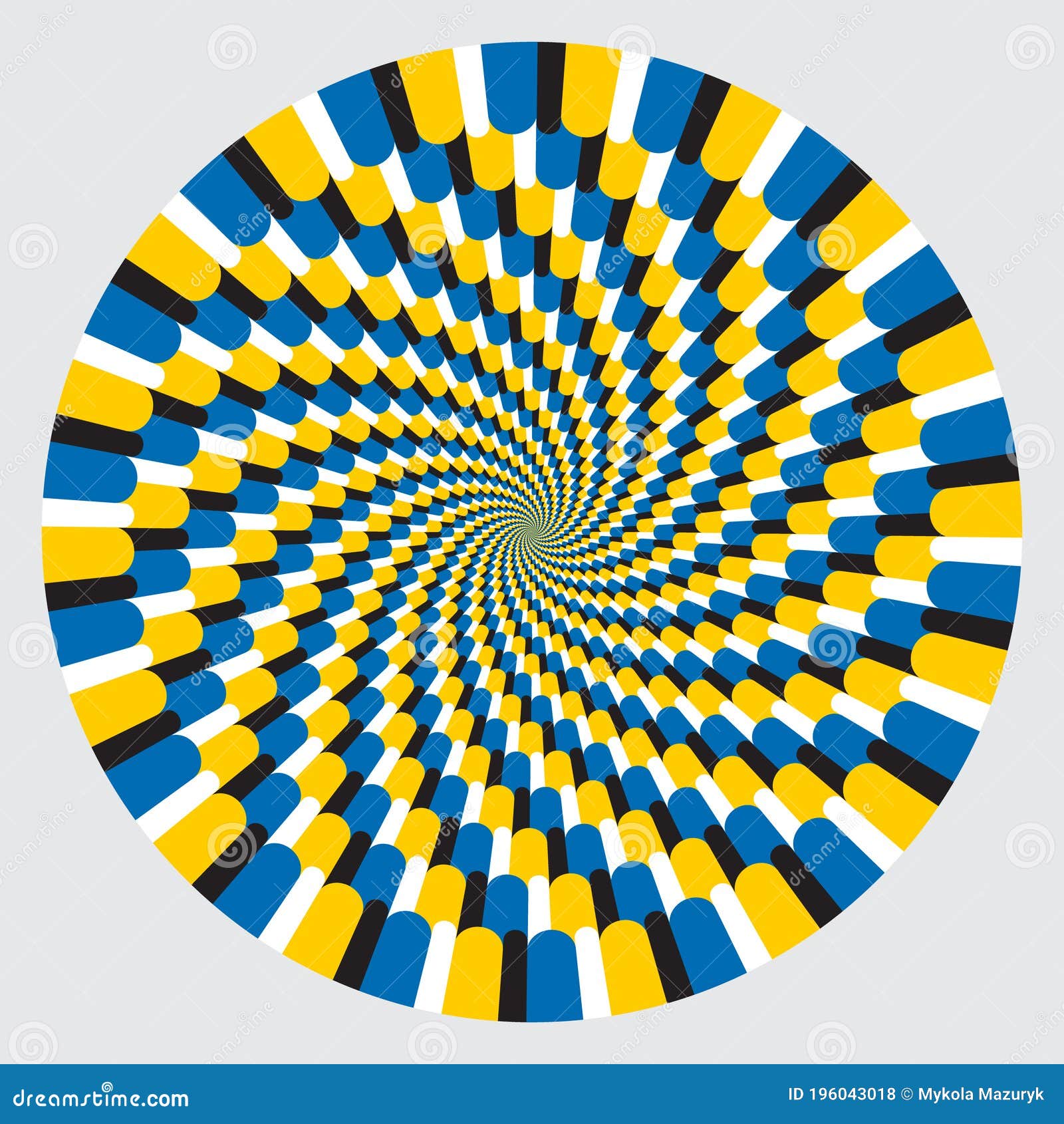 Optical Illusion with Motion Effect Vector Background. Wavy Stripes ...