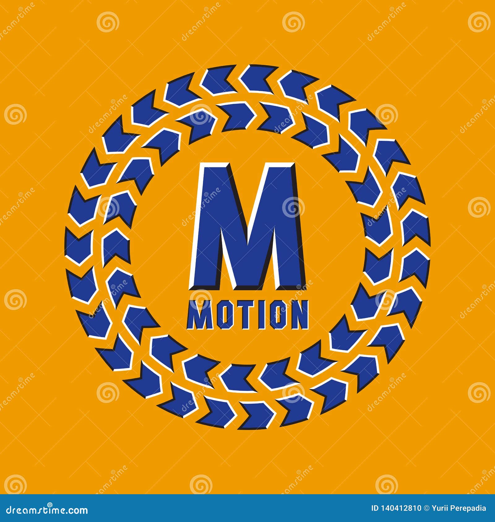 Optical Illusion Motion Logo in Round Moving Frame Stock Vector ...