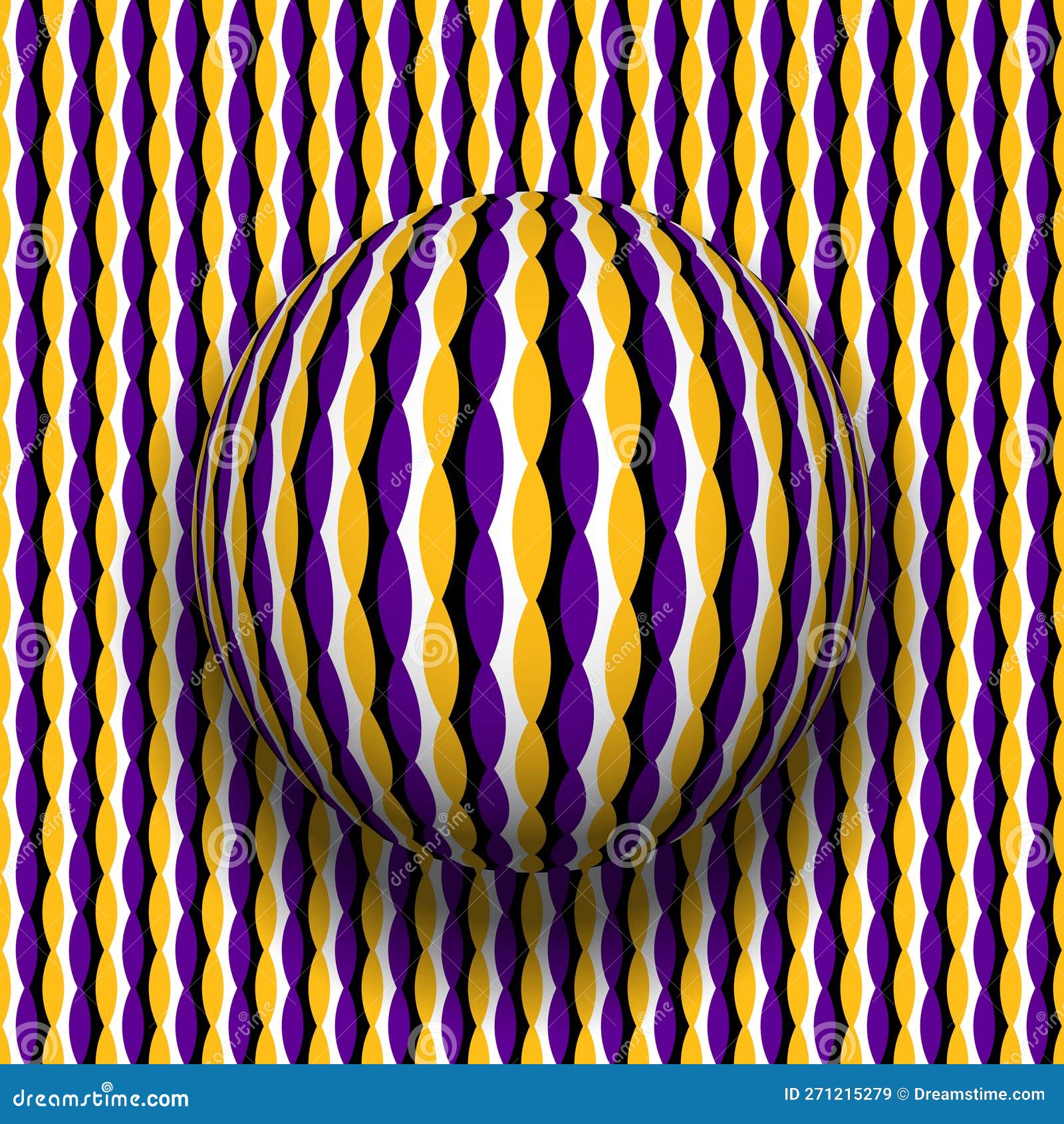 Optical Illusion of Moving Sphere with Colored Striped Pattern on Same ...