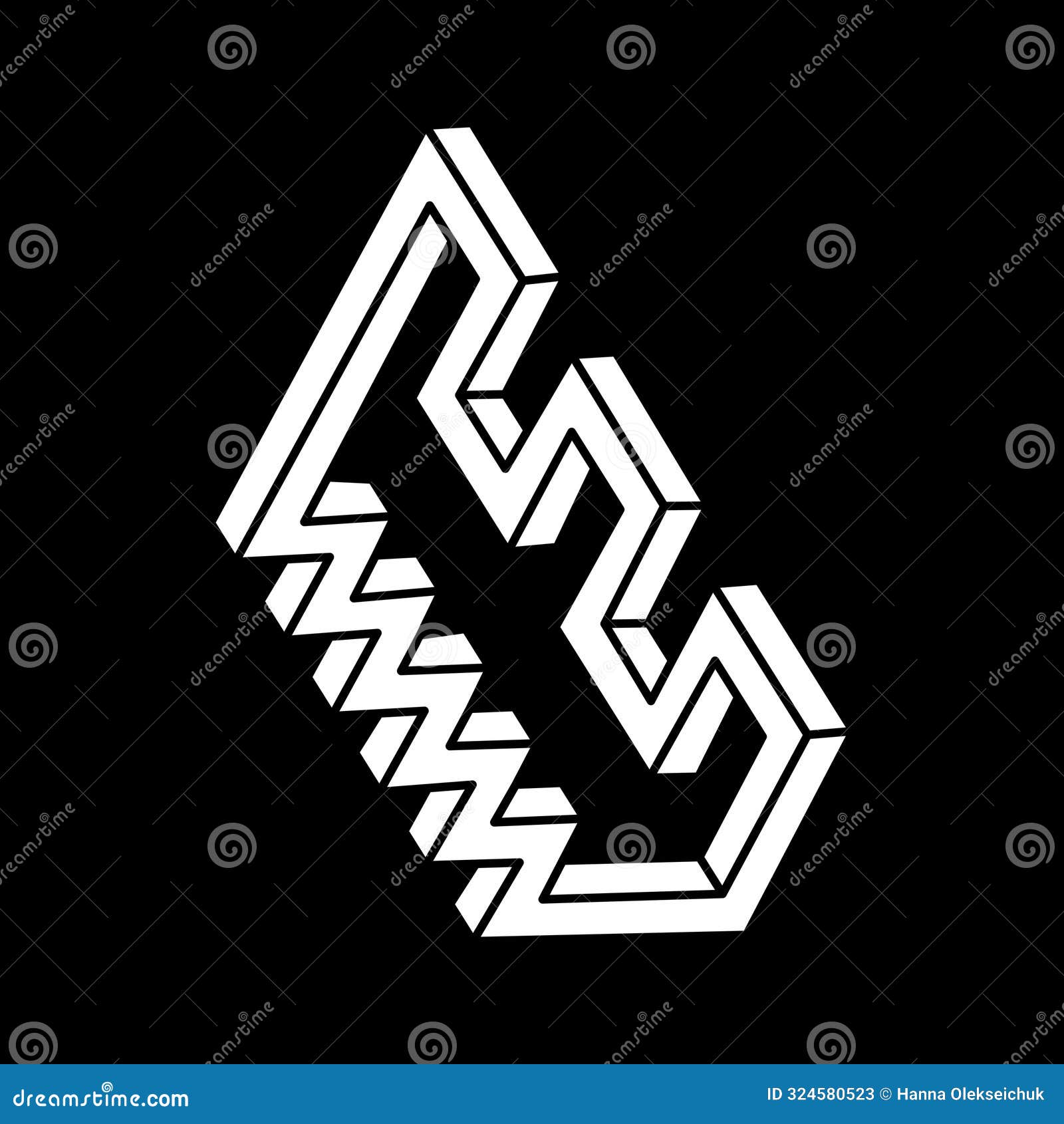 Optical Illusion Object. Impossible Shape Logo Design. Optical Art ...