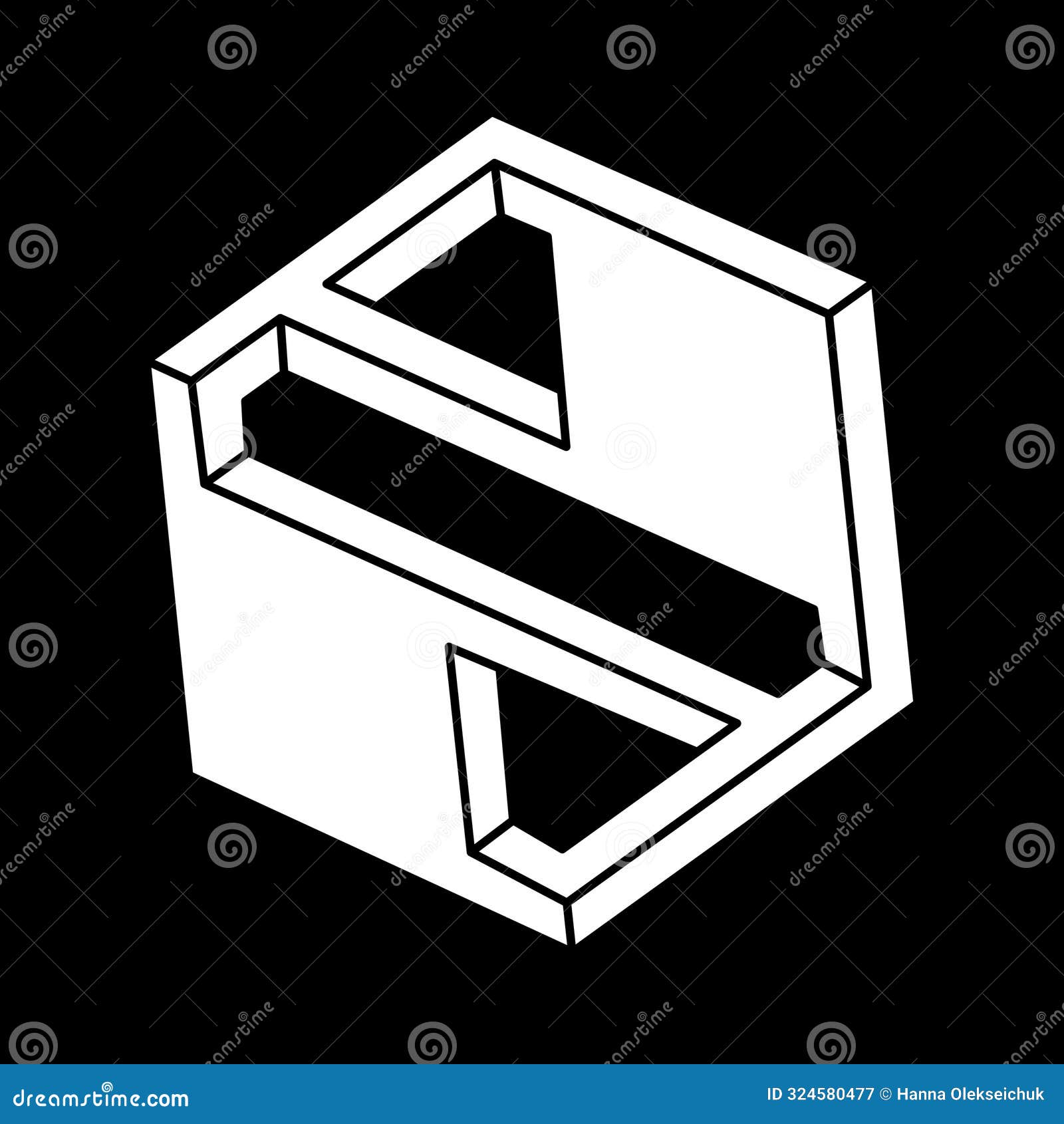 Optical Illusion Objects. Impossible Shape. Optical Art. Line Design ...