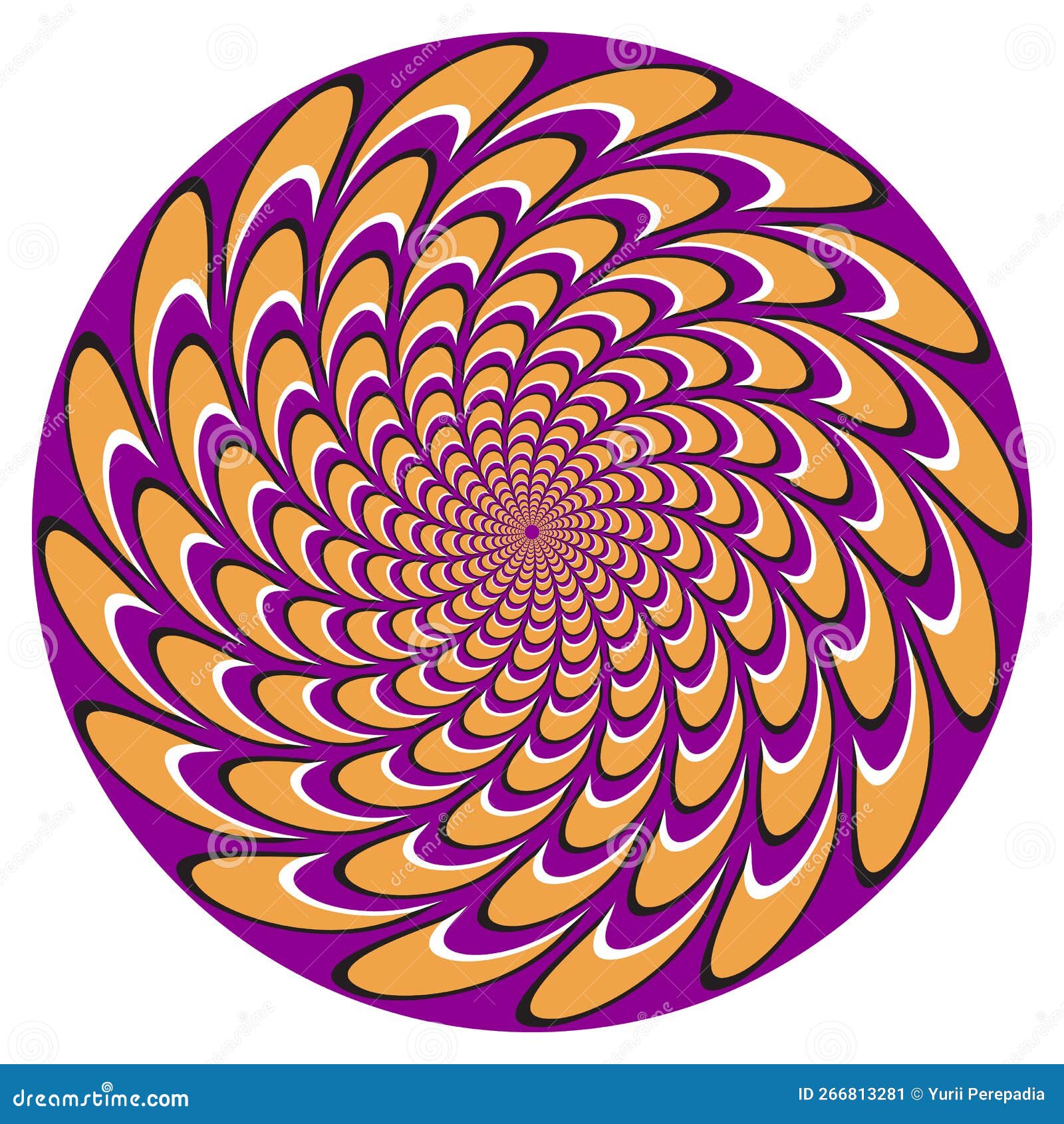 Optical Illusion Patterned Circle of Deformed Moving Shapes. Round ...