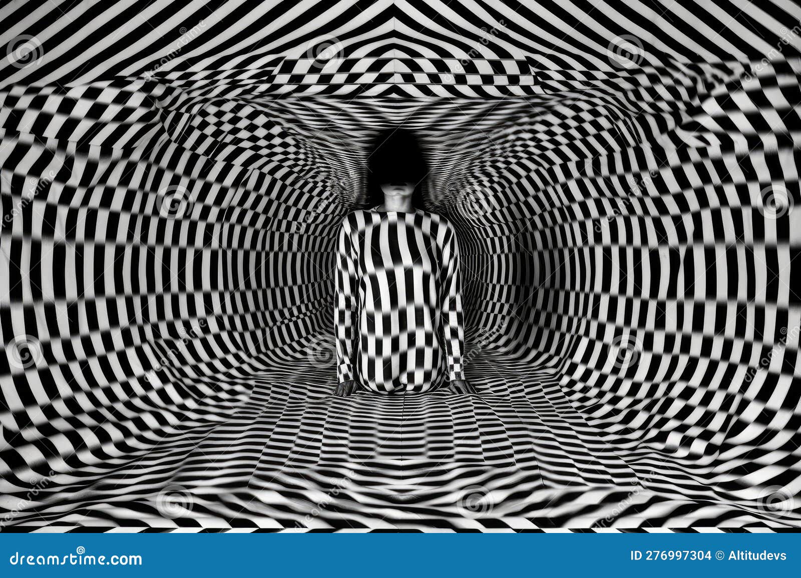 Optical Illusion of a Person, but with Their Head Missing and the Body ...