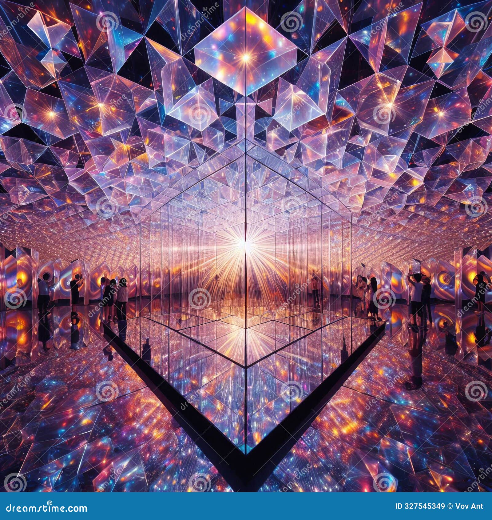 Optical Illusion Prism Installation an Installation Stock Illustration ...