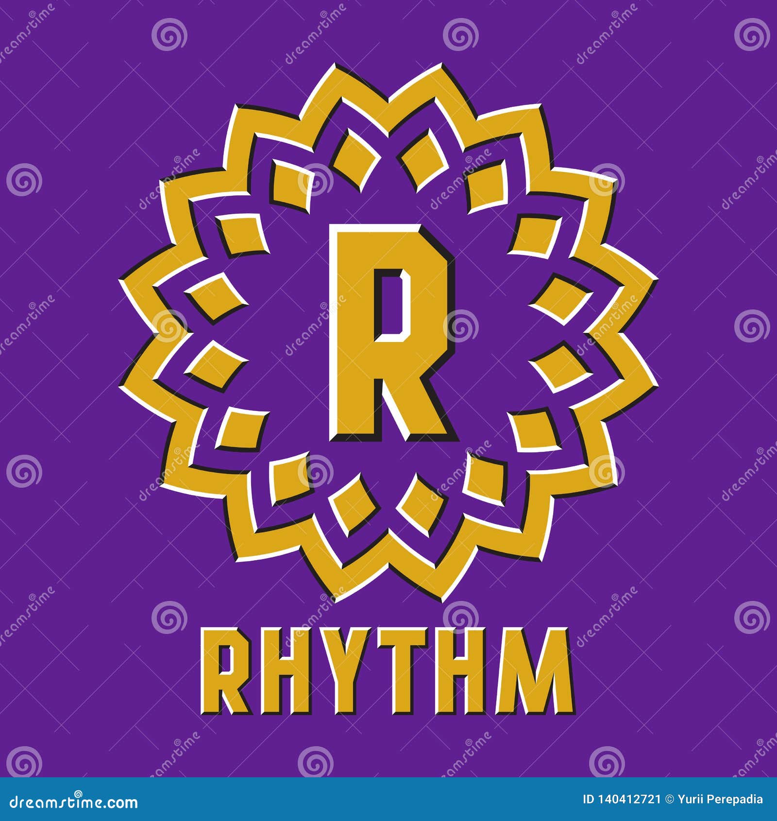 Optical Illusion Rhythm Logo In Round Moving Frame Cartoon Vector ...