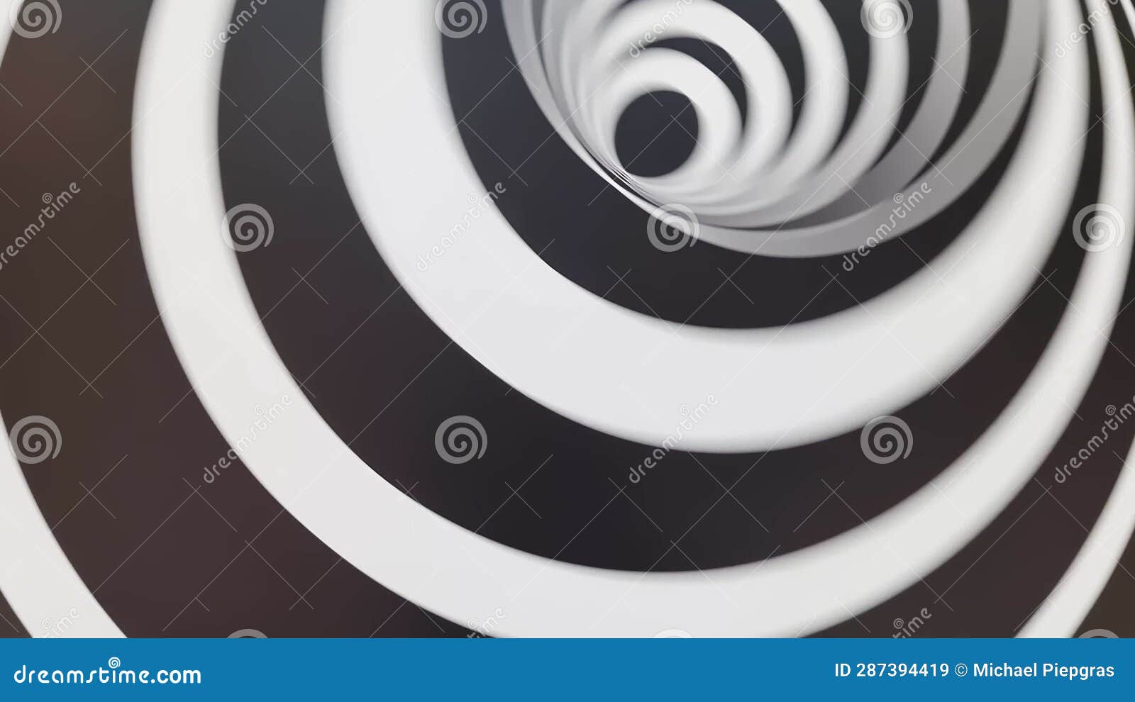 Optical Illusion of a Rotating Spiral in Black in White Colors Stock ...