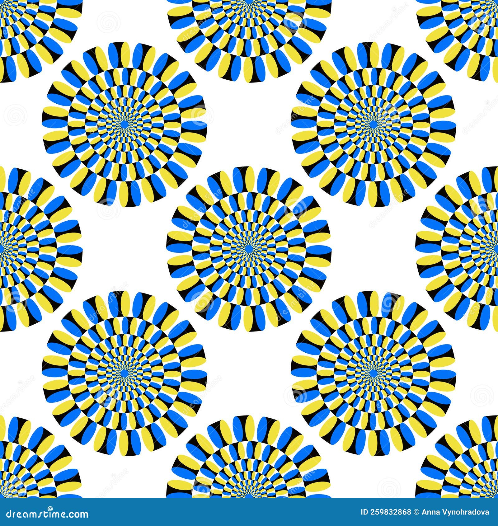 Optical Illusion Seamless Pattern. Moving Visual Hypnotic Stock ...