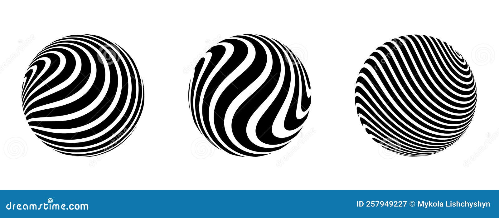 Optical Illusion in the Shape of Distorted Sphere. Abstract Vector ...