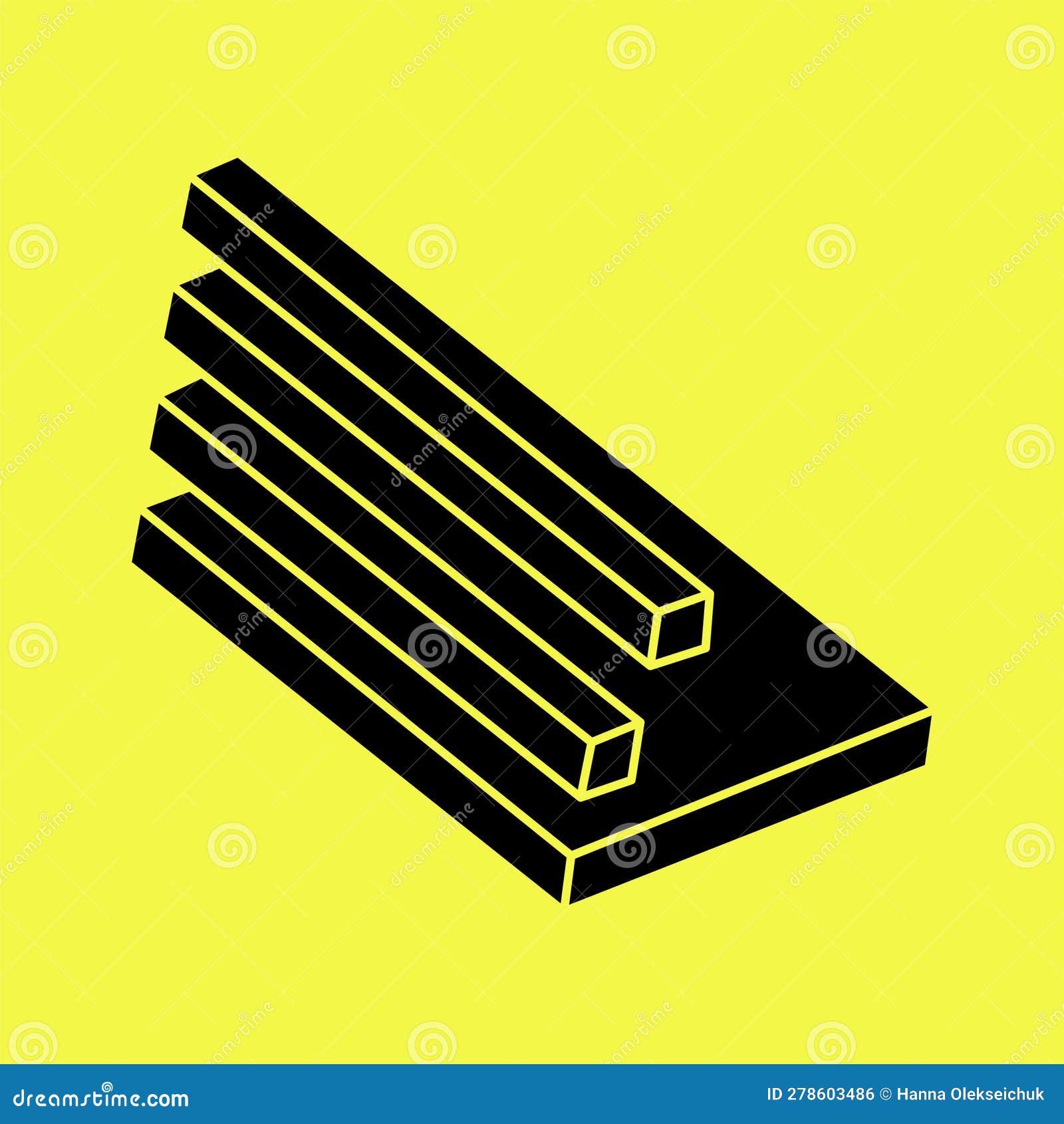 Optical Illusion Shapes. Impossible Object. 3d Illustration. Geometric ...