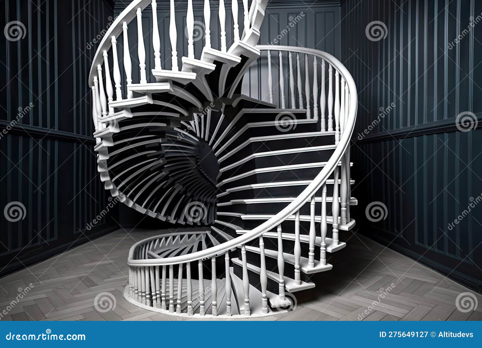 Optical Illusion of a Spiraling Staircase, Featured on a Flat Surface ... Optical Illusion of a Spiraling Staircase, Featured on a Flat Surface ...