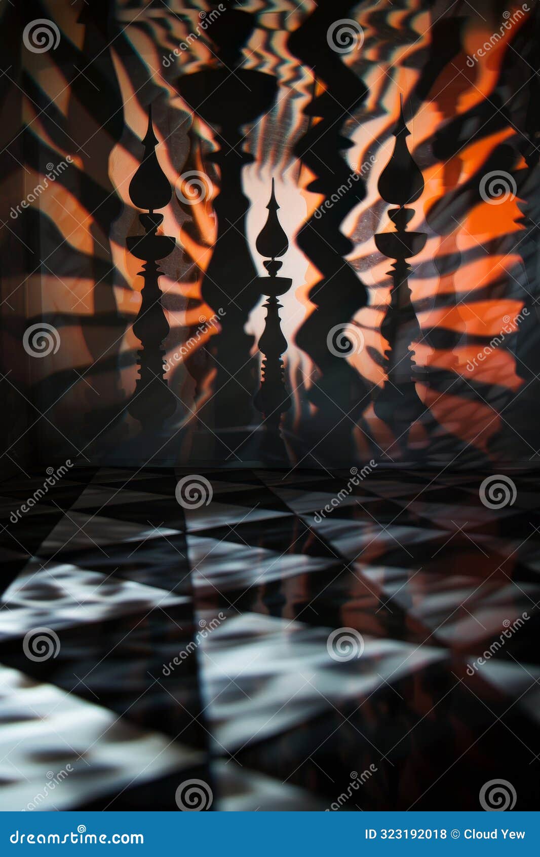Optical Illusion with Spooky Halloween Shadows Stock Illustration ...