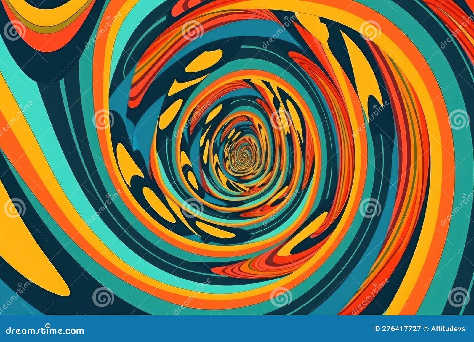 Optical Illusion with Swirling Circles and Lines, Creating Colorful and ...