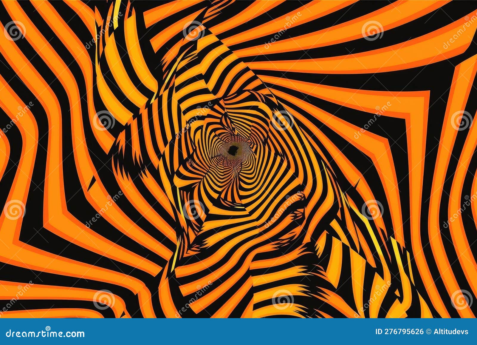Optical Illusion with Swirling Circles and Lines, Creating Colorful and ...