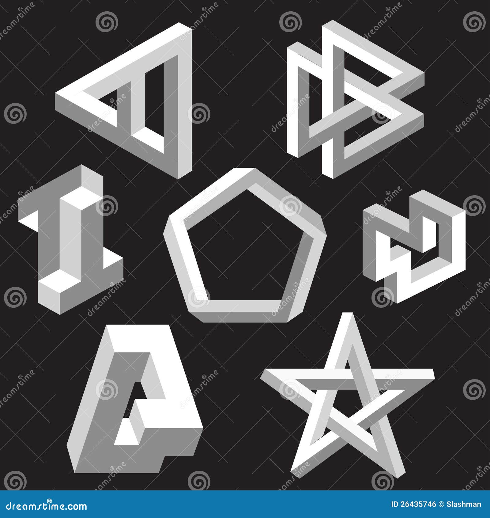 Optical Illusion Symbols. Vector Illustration Stock Vector ...
