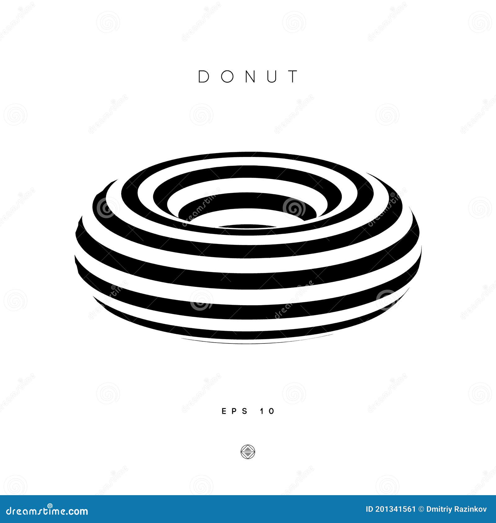 Optical Illusion Torus Logo. 3d Black and White Stripe. EPS 10. Stock ... Optical Illusion Torus Logo. 3d Black and White Stripe. EPS 10. Stock ...