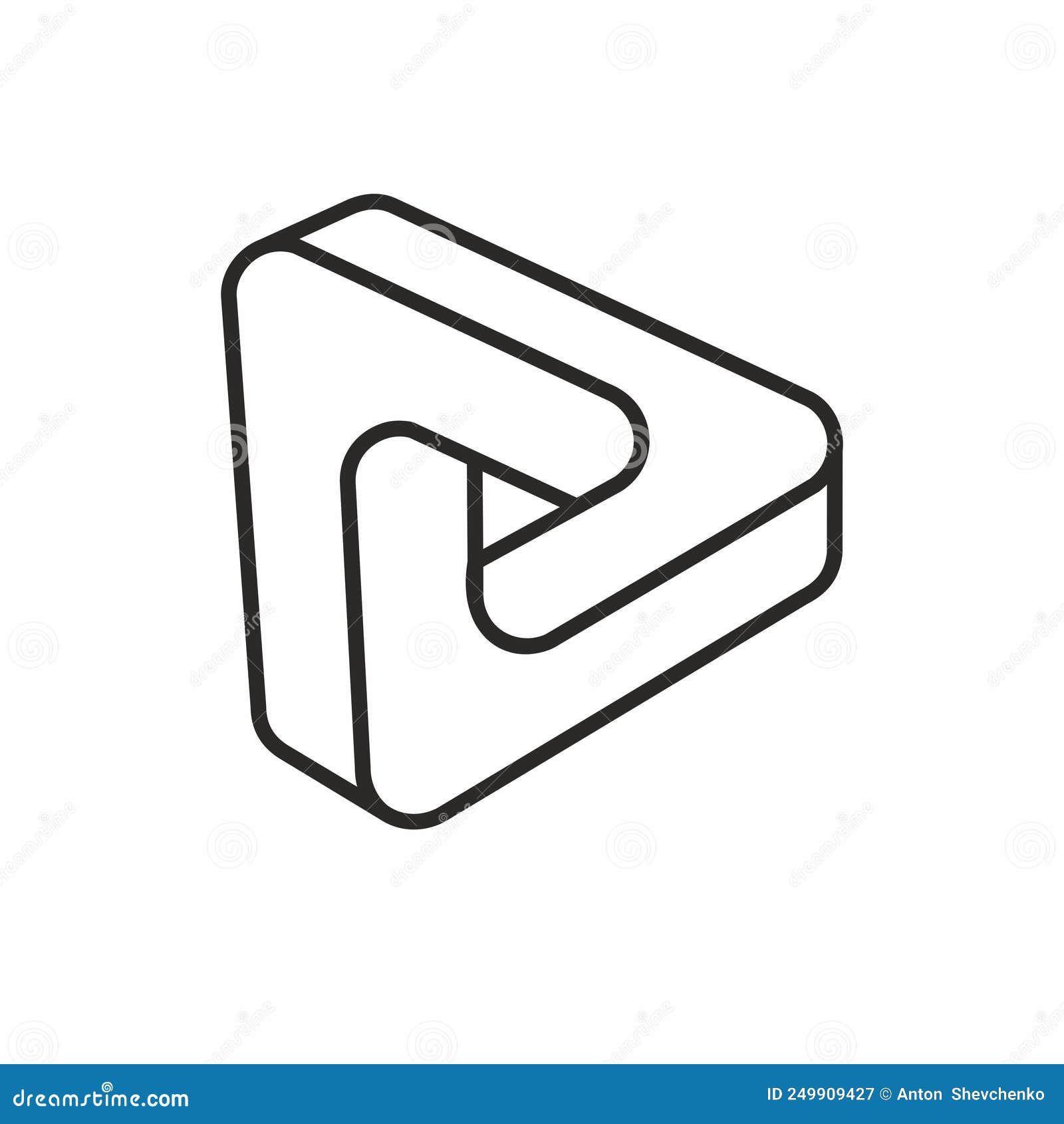 Optical Illusion Button Turn on Video Play, Infinite Triangle Stock ...