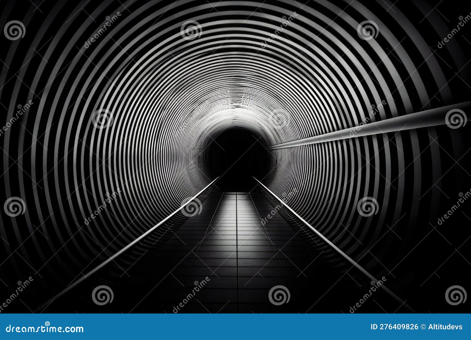 Optical Illusion of a Tunnel, Leading To an Unknown Destination Stock ...