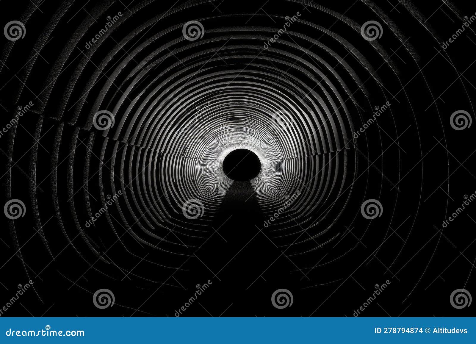 Optical Illusion of a Tunnel with Light at the End, Leading To Another ...