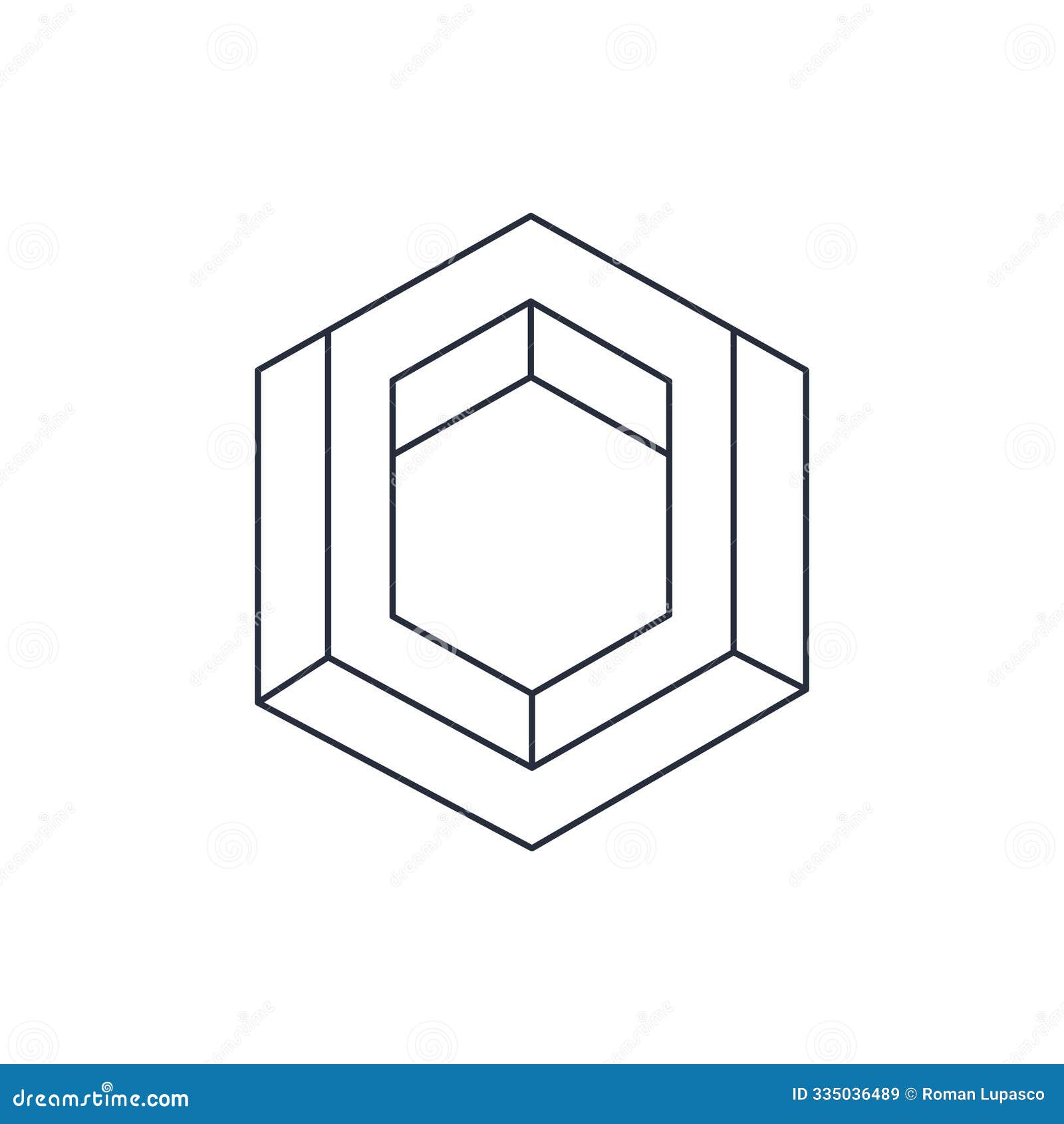 Optical Illusion, Unreal Geometric Element. Impossible Abstract Linear ...