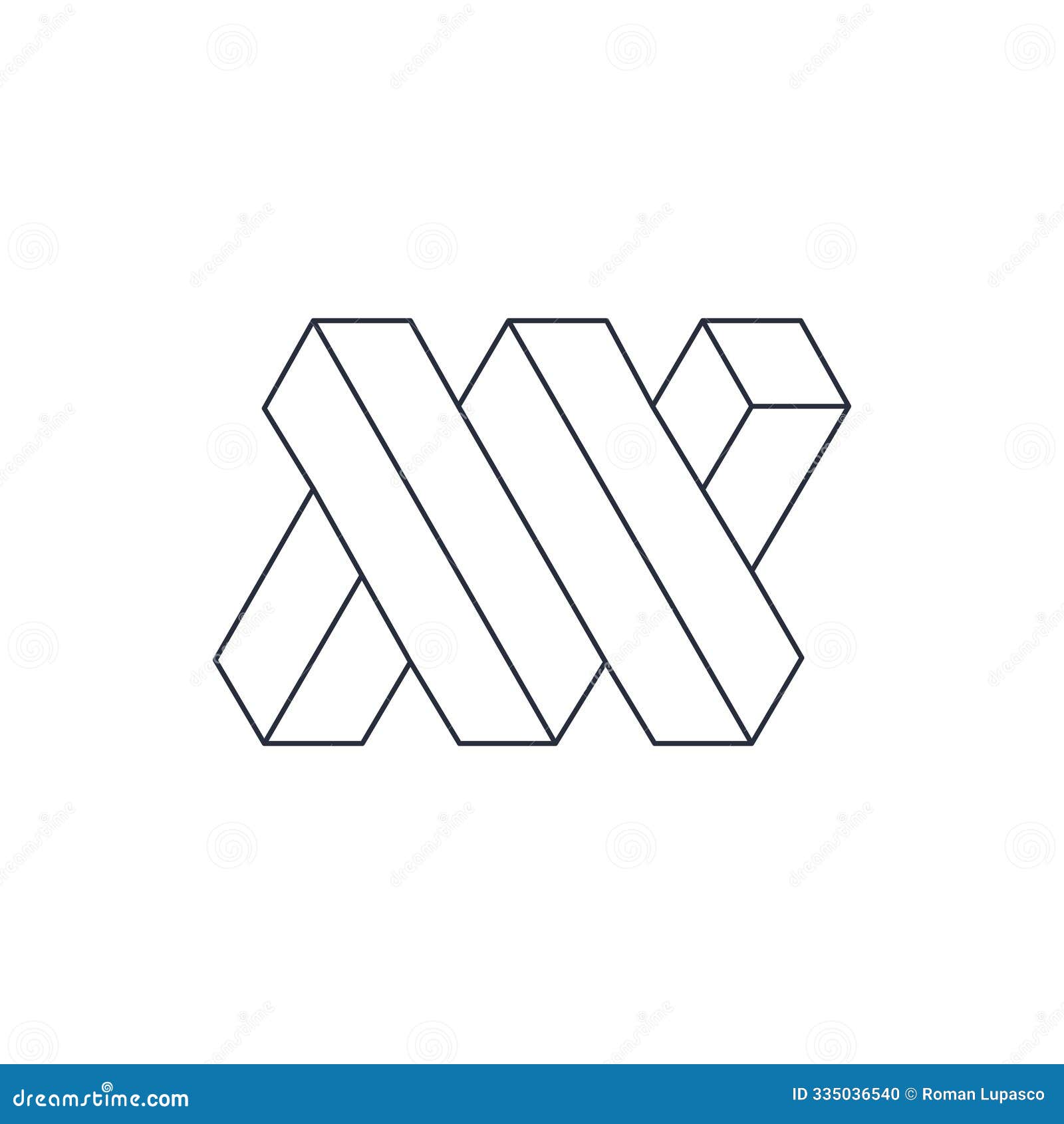 Optical Illusion, Unreal Geometric Element. Impossible Abstract Linear ...